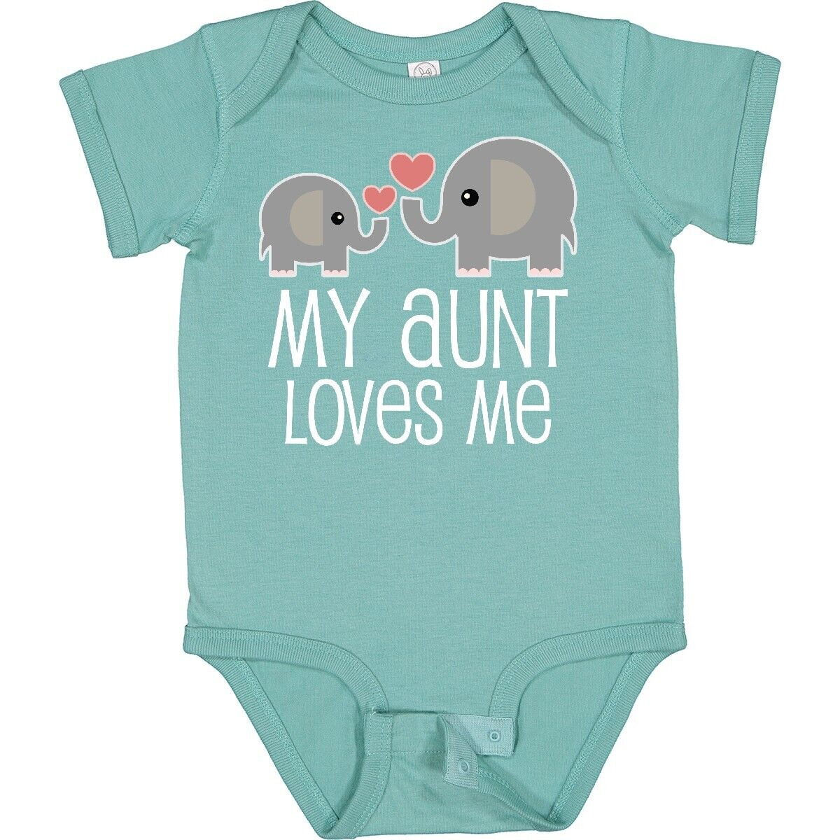 Tiny Nest My Aunt Loves Me Niece Nephew Elephant Baby Bodysuit Auntie ...