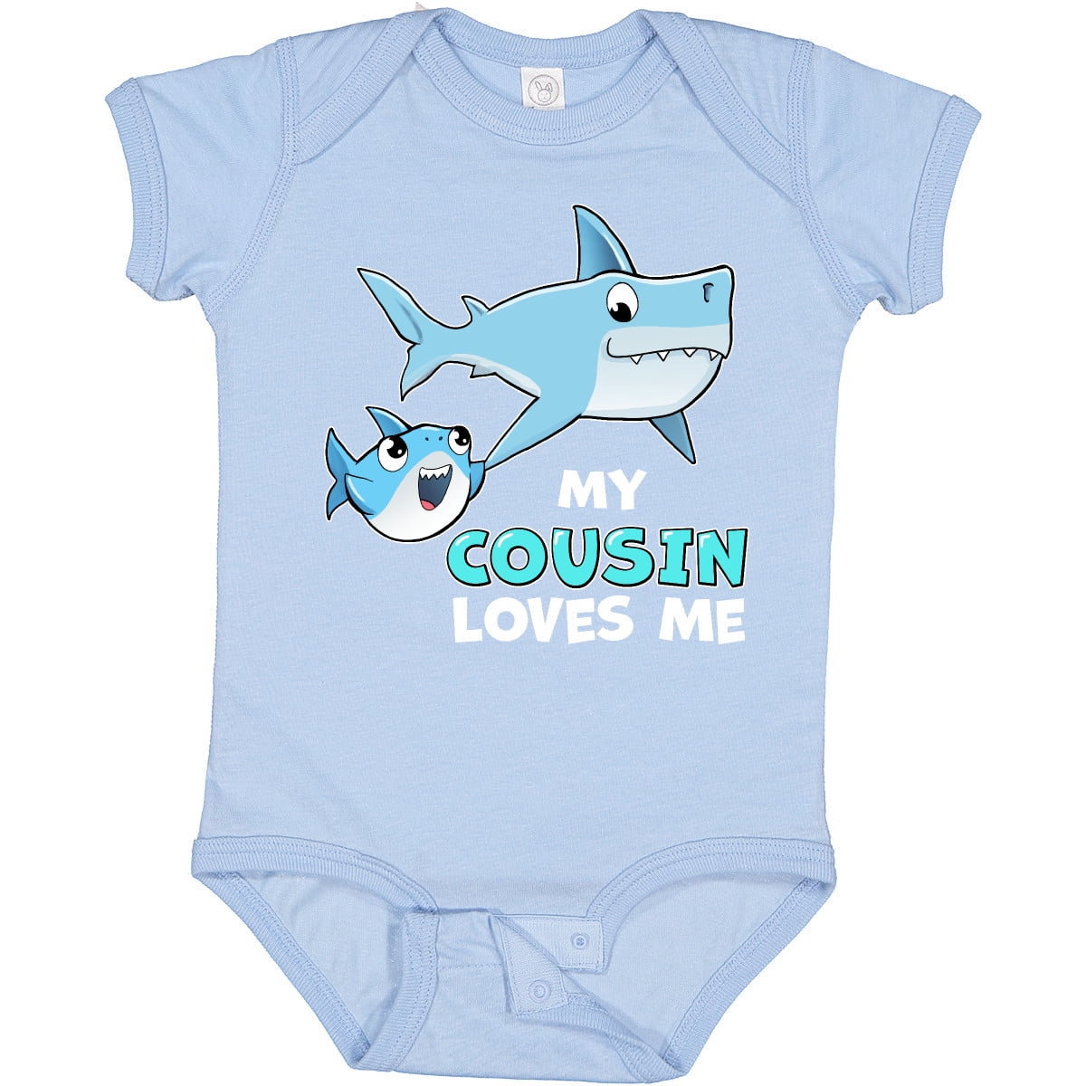 Tiny Nest My Cousin Loves Me With Cute Sharks Baby Bodysuit Family Cousins Fish, New Born, Baby ...