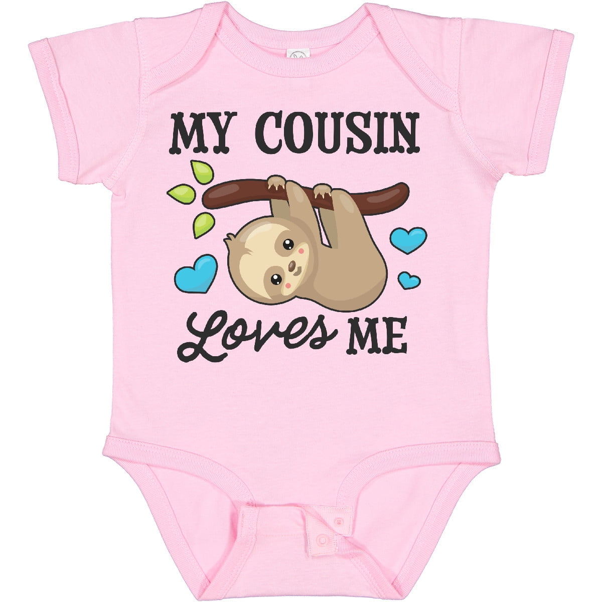 Tiny Nest My Cousin Loves Me With Sloth And Hearts Baby Bodysuit Animals Kids, New Born, Baby ...