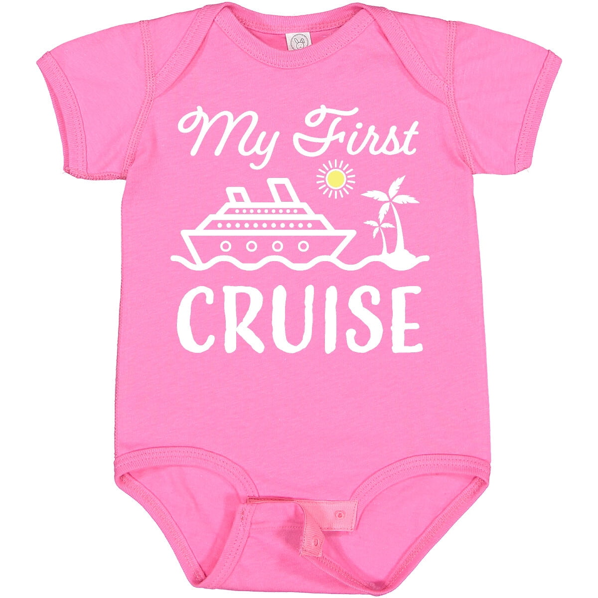 Tiny Nest My First Cruise With Cruise Ship And Palm Trees Baby Bodysuit ...