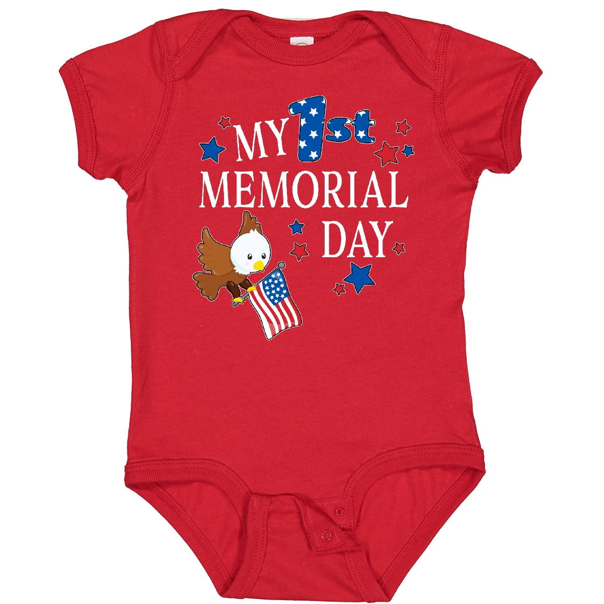 Tiny Nest My First Memorial Day- Eagle Baby Bodysuit Kids Honoring Bald ...