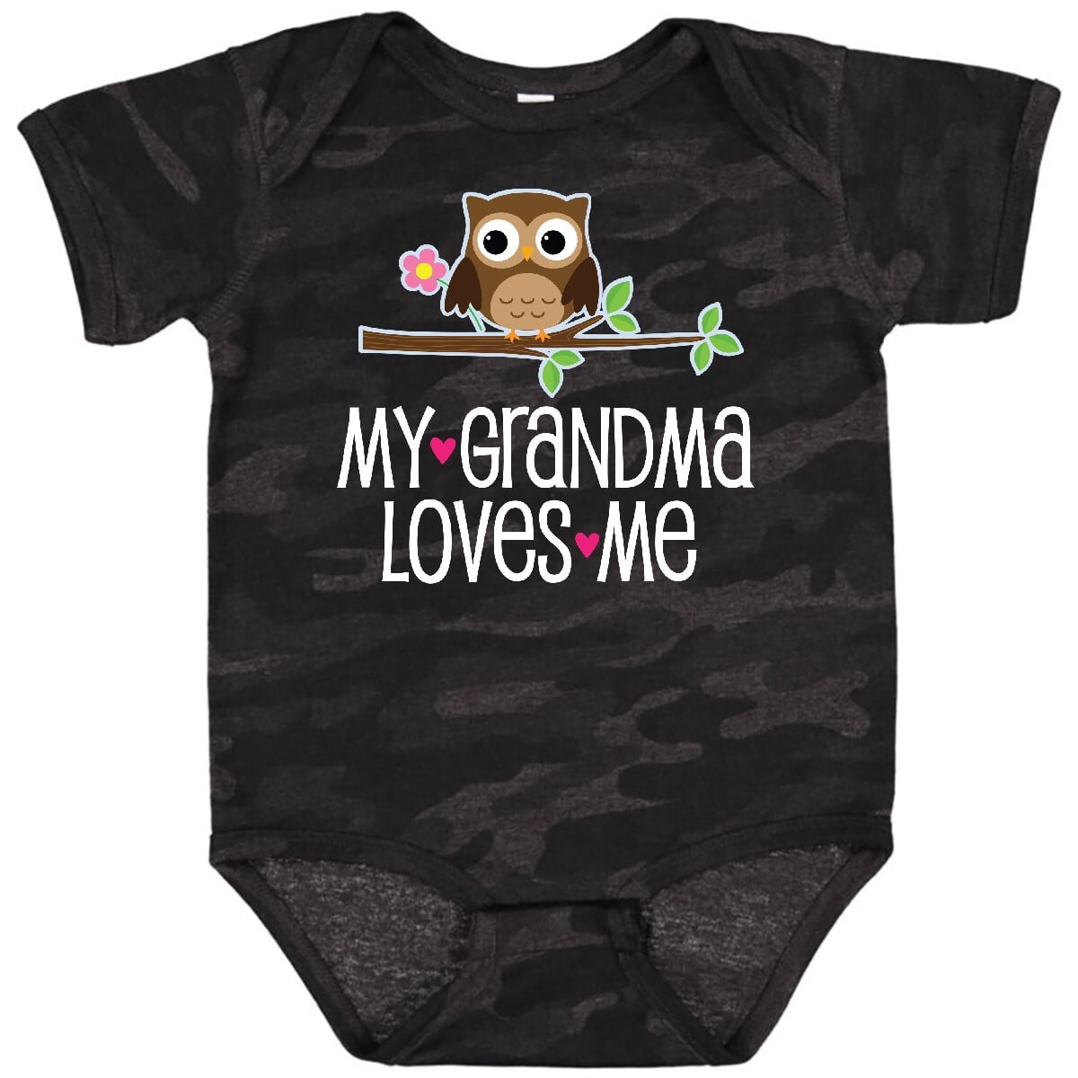 Tiny Nest My Grandma Loves Me Girls Baby Bodysuit Grandchild Cute Girl One-Piece, New Born, Baby ...