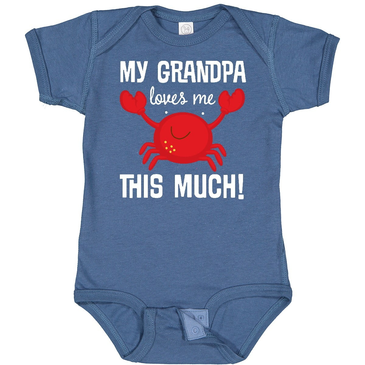 Tiny Nest My Grandpa Loves Me Grandson Crab Baby Bodysuit Grandchild ...