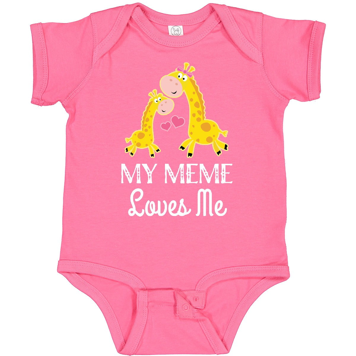 Tiny Nest My Meme Grandma Loves Me Giraffe Baby Bodysuit From Loved By Cute Girl, New Born, Baby ...