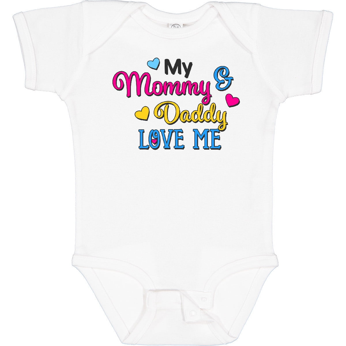 Tiny Nest My Mommy And Daddy Love Me With Hearts Baby Bodysuit Family Cute, New Born, Baby ...
