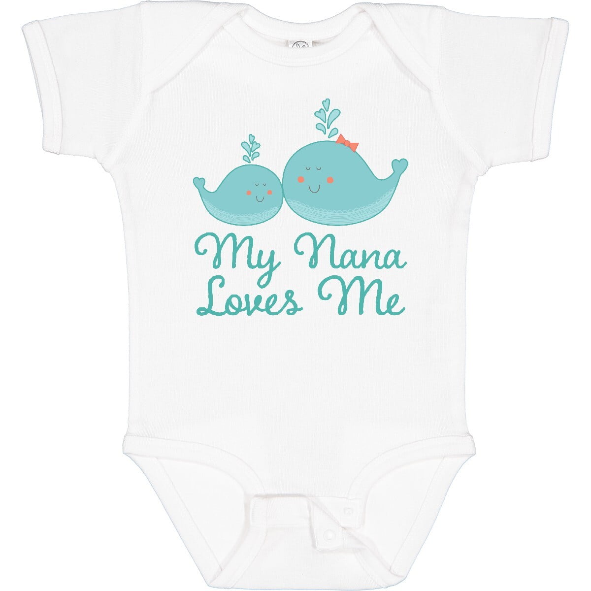Tiny Nest My Nana Loves Me Baby Bodysuit From Grandma Grandchild Grandson Whale, New Born, Baby ...