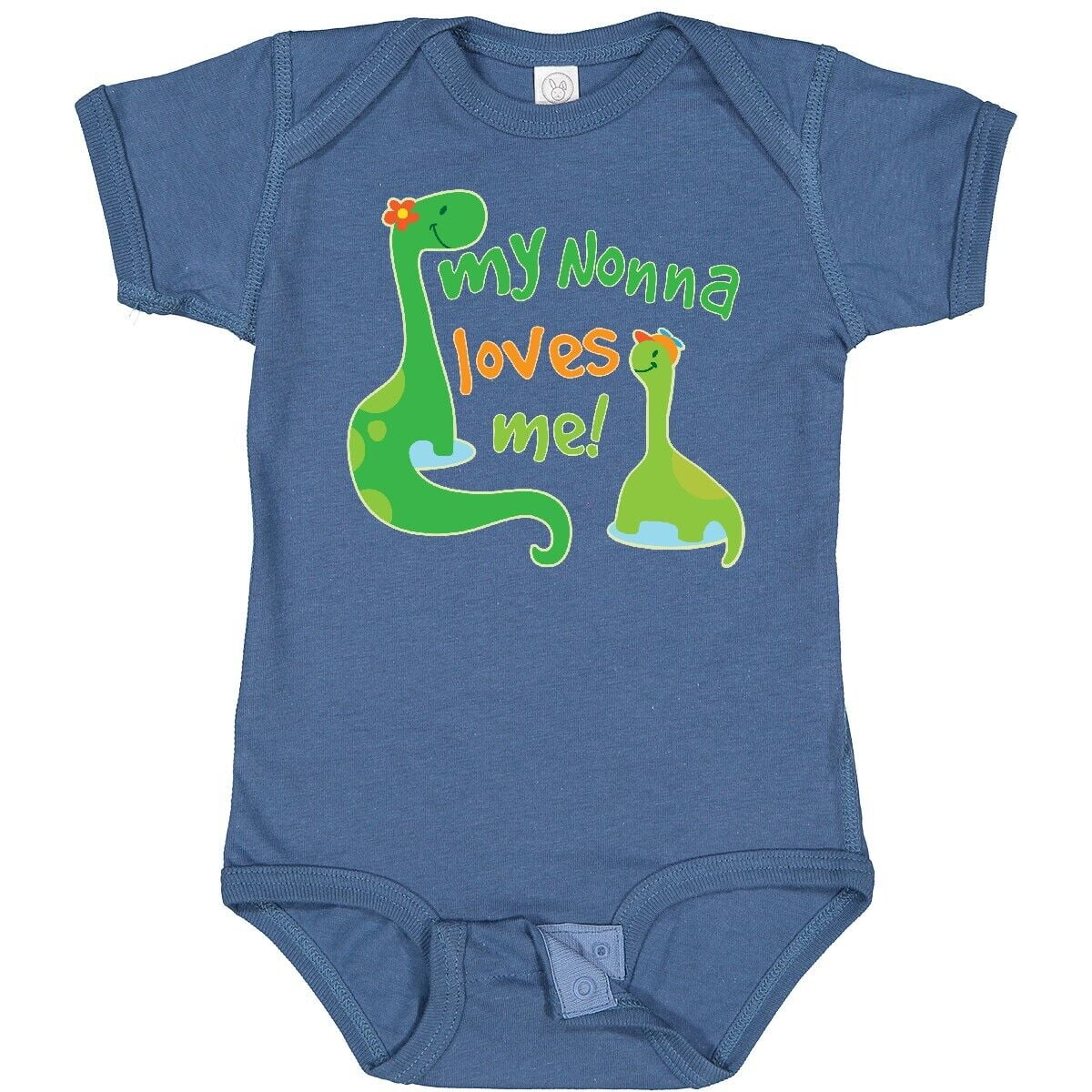 Tiny Nest My Nonna Loves Me Grandson Baby Bodysuit Cute Boys Green One ...