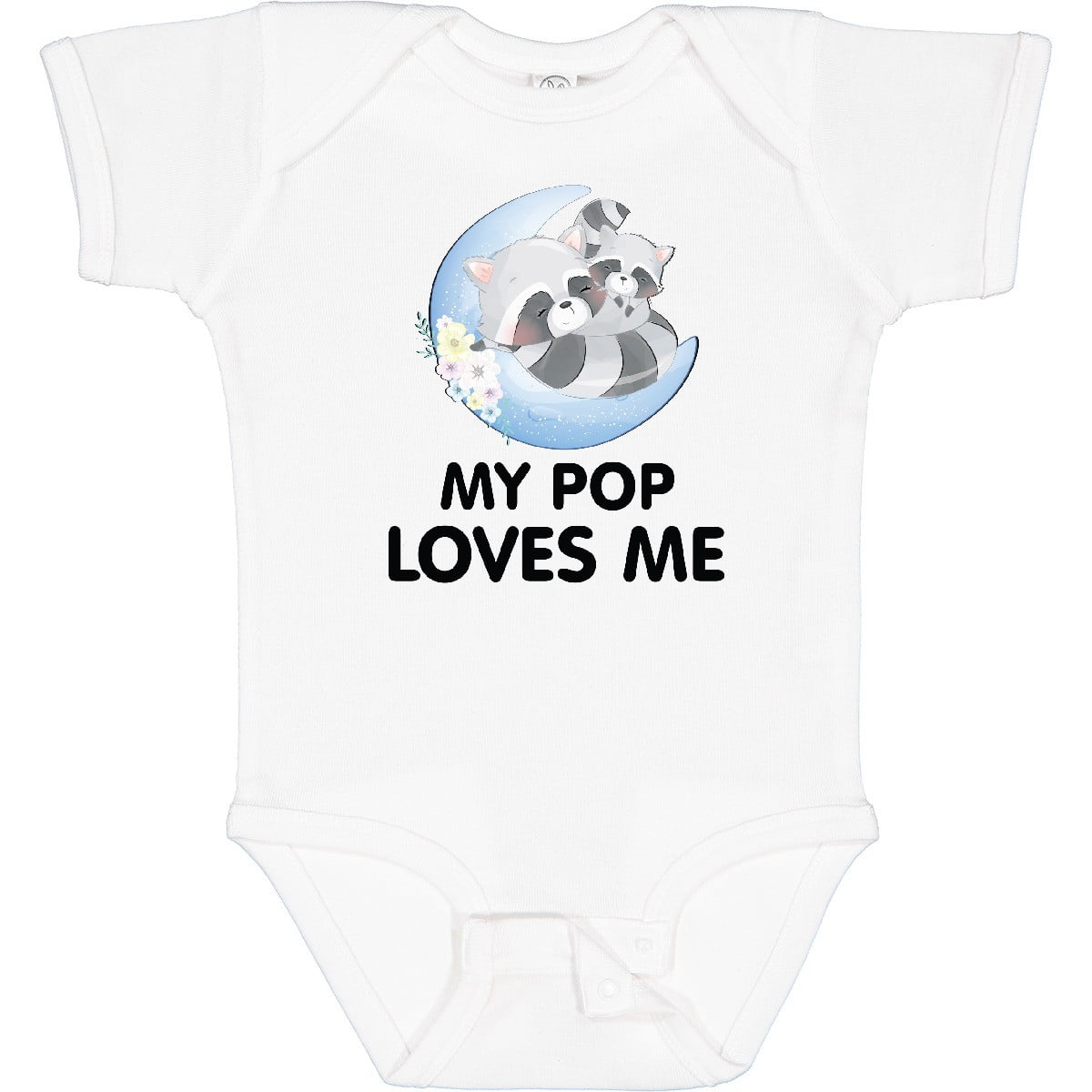 Tiny Nest My Pop Loves Me Baby Bodysuit Grandchild Grandpa Grandfather ...