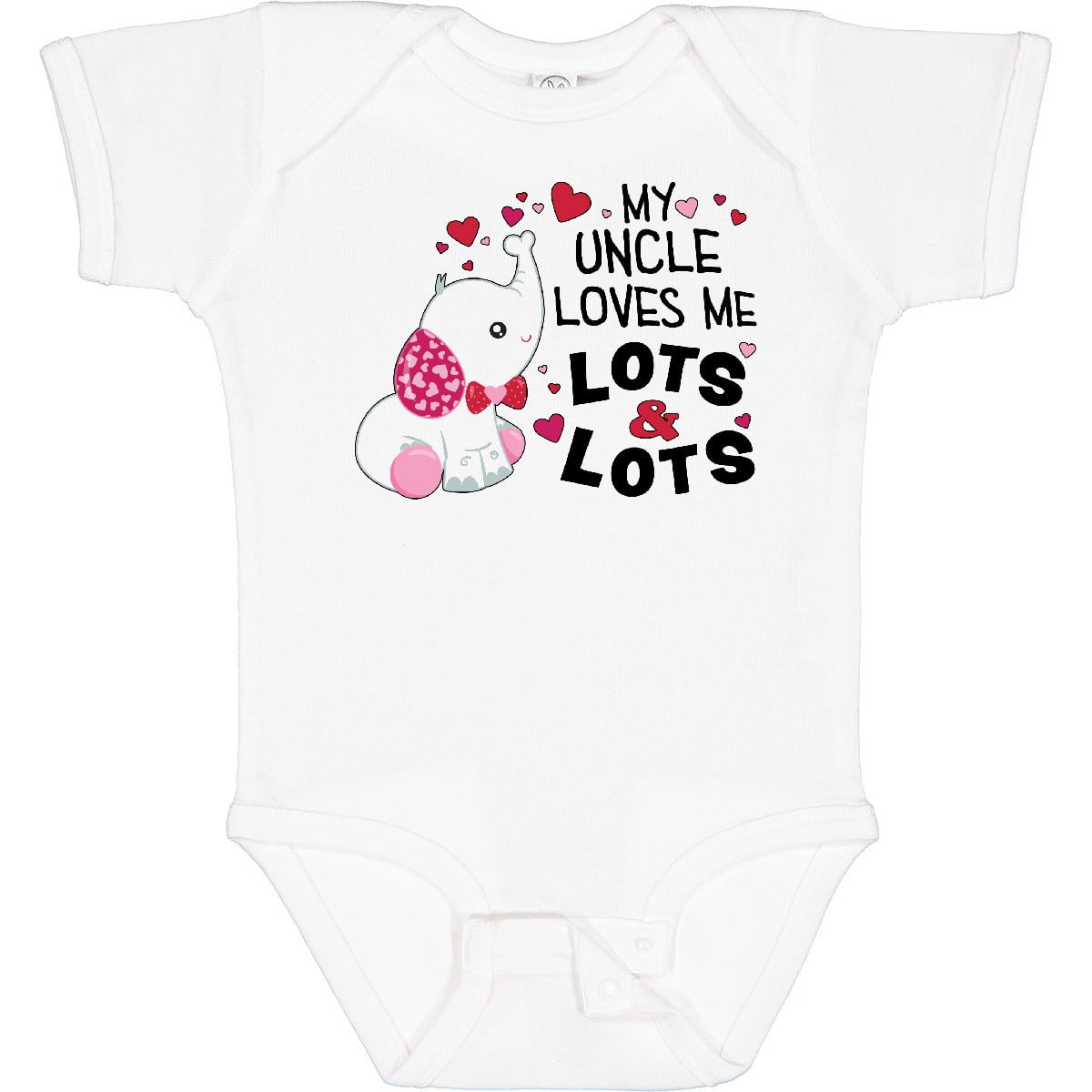 Tiny Nest My Uncle Loves Me Lots And Lots- Cute Elephant Baby Bodysuit ...