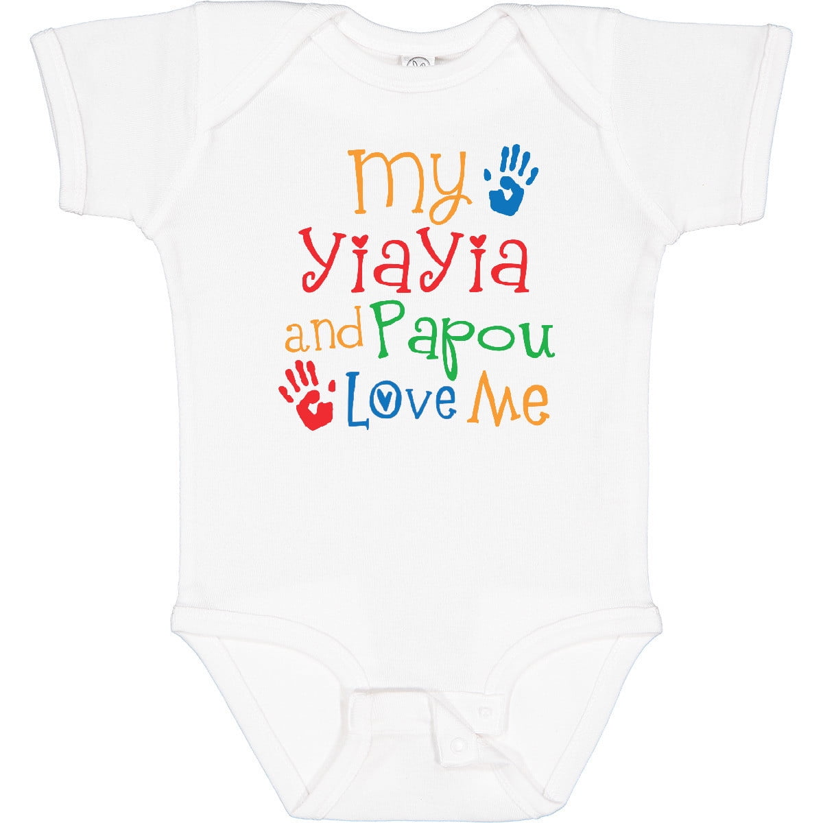 Tiny Nest My Yiayia And Papou Love Me Baby Bodysuit Yaya Girl Boy One ...