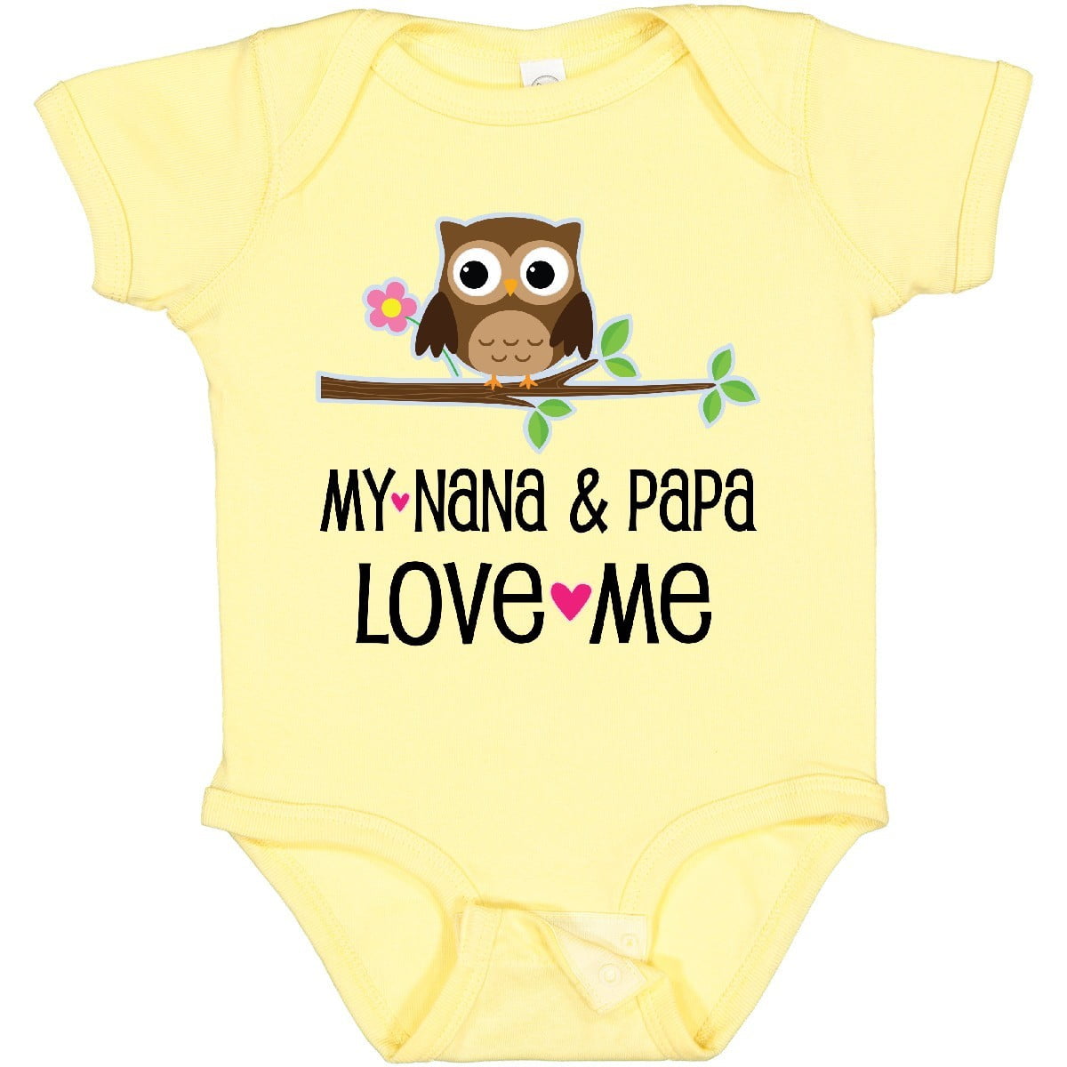 Tiny Nest Nana And Papa Love Me Baby Girl Baby Bodysuit Girls New Grandchild Hws, New Born, Baby ...