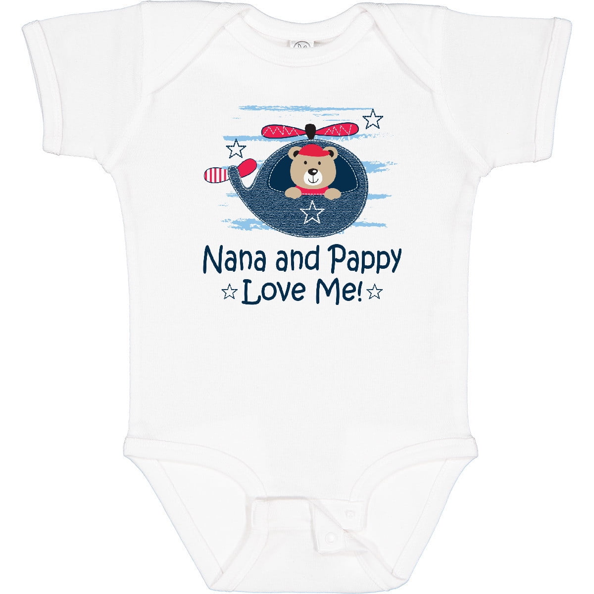 Tiny Nest Nana And Pappy Love Me Grandson Bear Baby Bodysuit Loves Boy ...