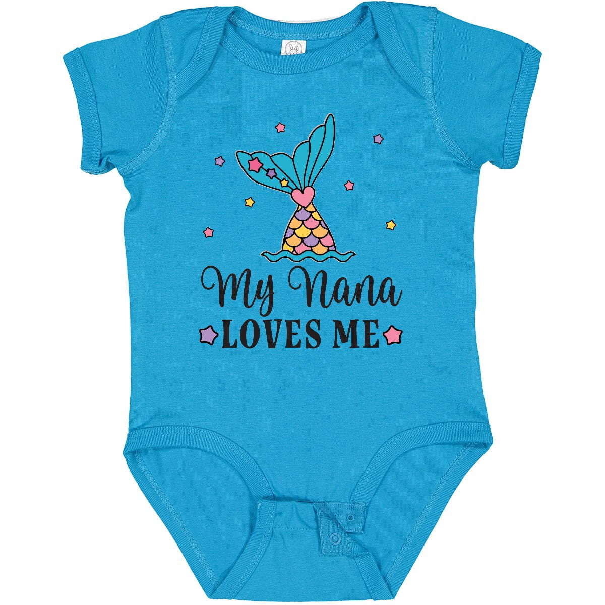 Tiny Nest Nana Loves Me Granddaughter Mermaid Baby Bodysuit Grandkids ...