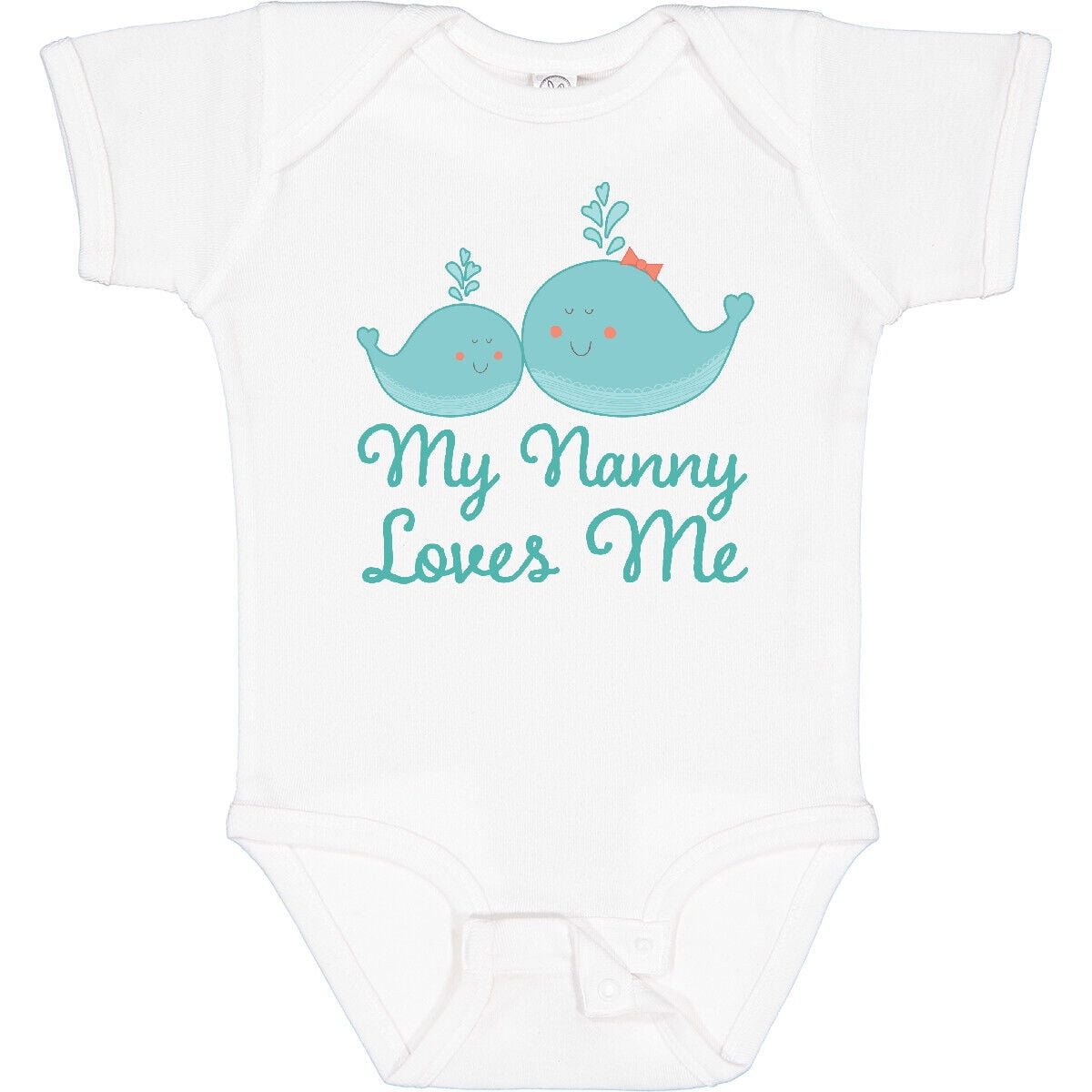 Tiny Nest Nanny Loves Me Grandchild Whale Baby Bodysuit From Boys Girls Apparel, New Born, Baby ...