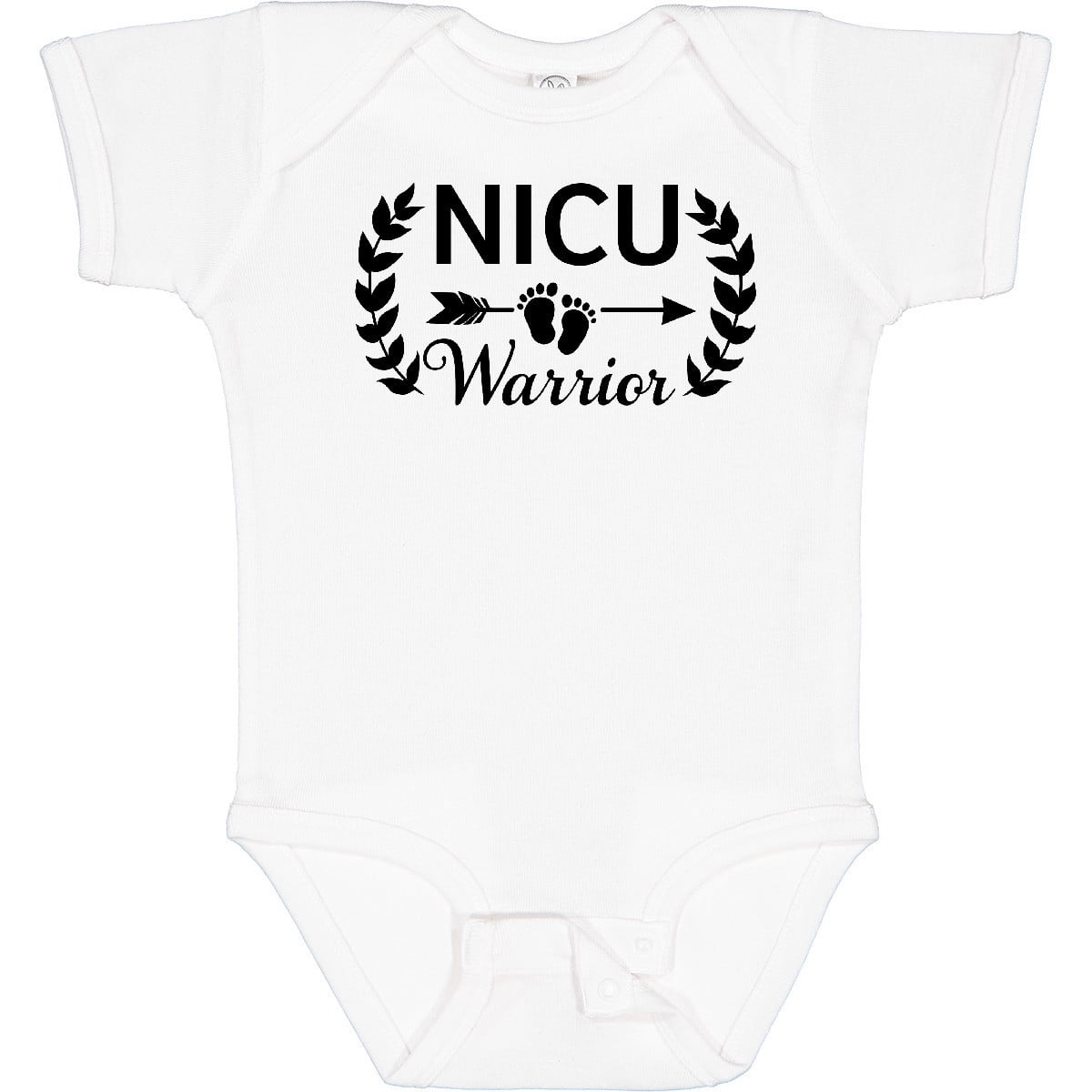 Tiny Nest Nicu Warrior With Arrow And Baby Footprints Baby Bodysuit ...