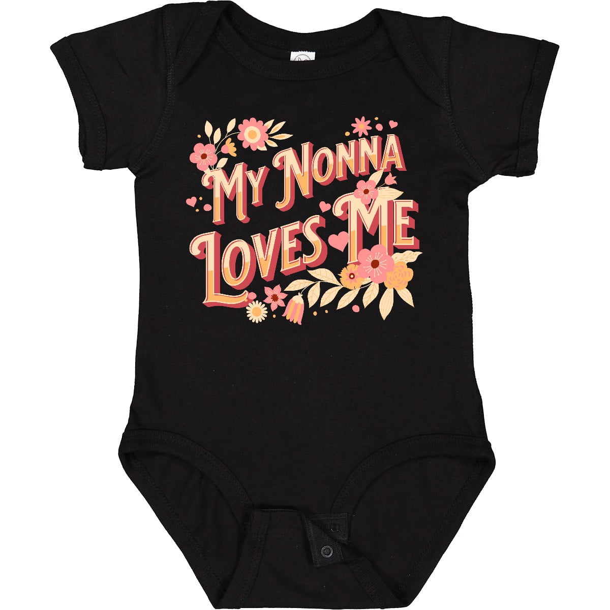 Tiny Nest Nonna Loves Me Granddaughter Flowers Baby Bodysuit Grandkids Shower, New Born, Baby ...