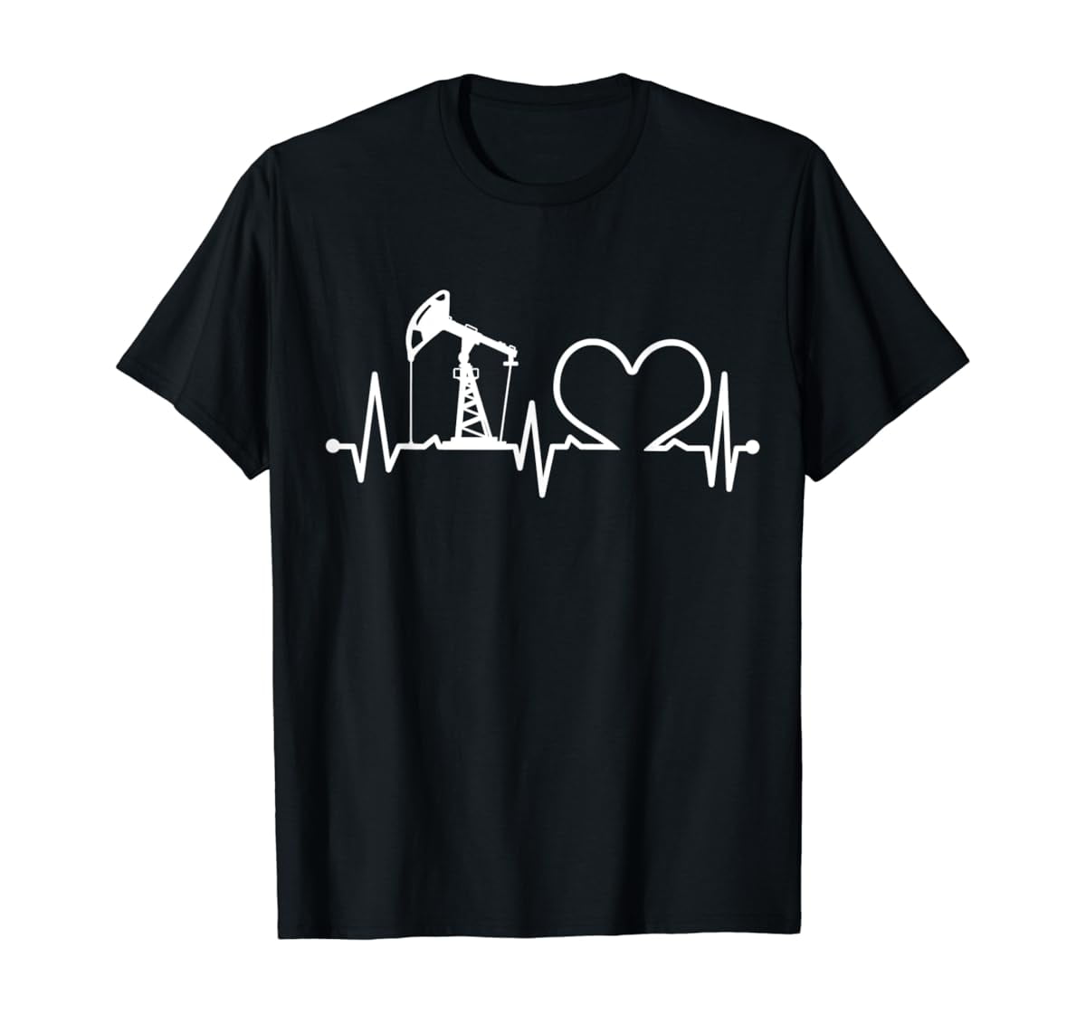 Tiny Nest Oil Rig Worker Heartbeat Usa American Gas Oilfield T-Shirt ...