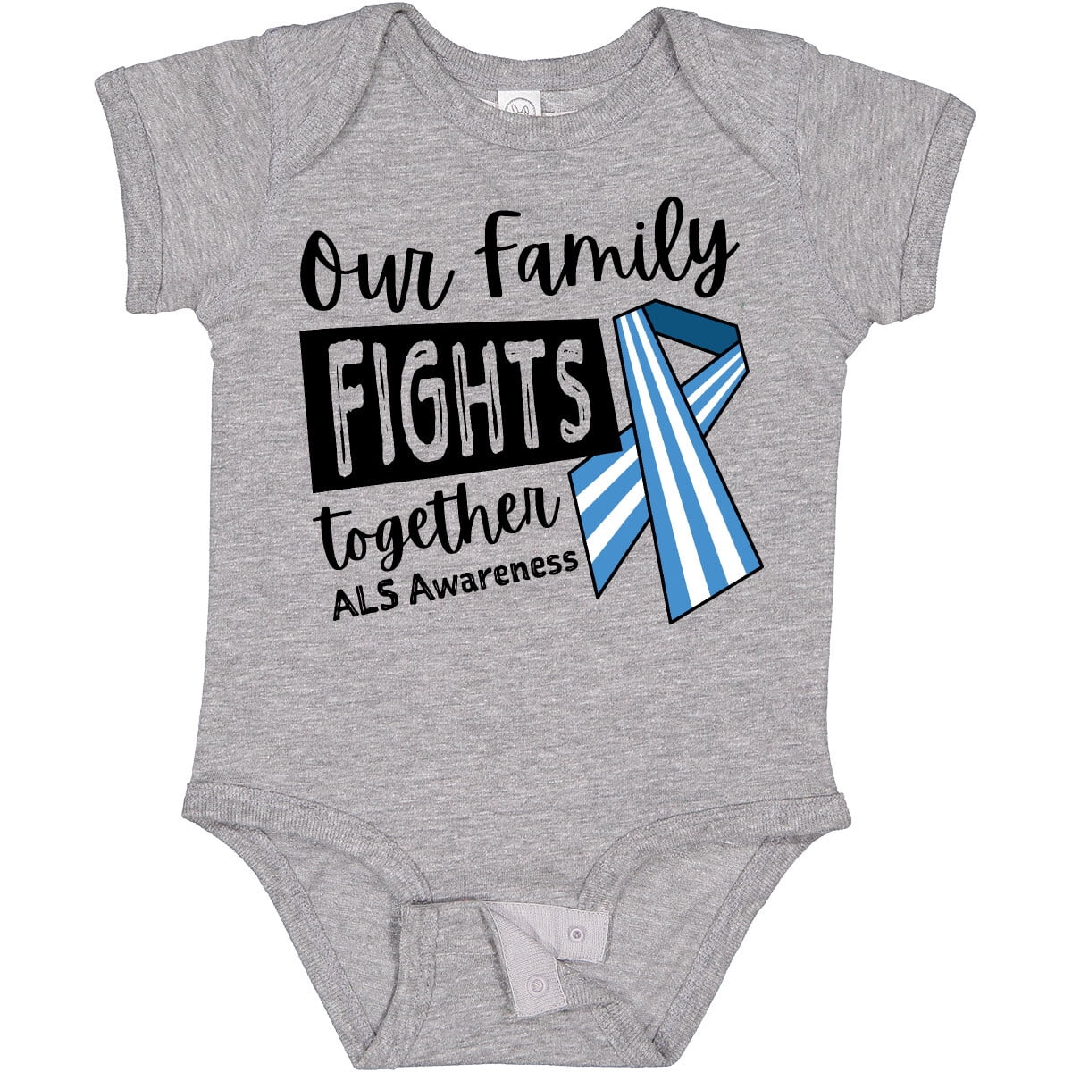Tiny Nest Our Family Fights Together Als Awareness Baby Bodysuit Lou ...