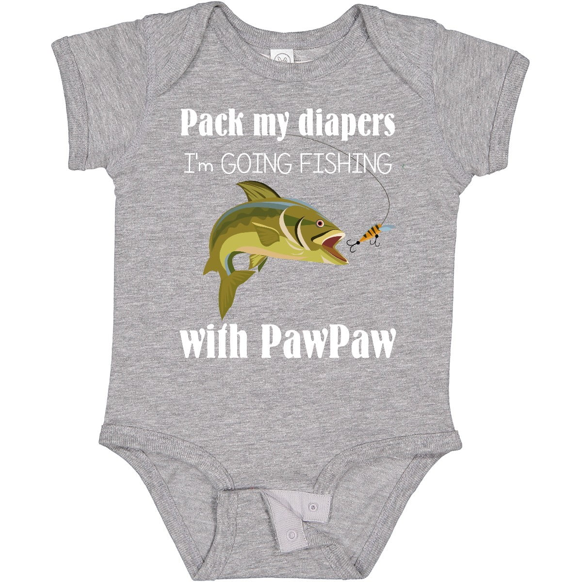 Tiny Nest Pack My Diapers I'M Going Fishing With Pawpaw (White) Baby ...