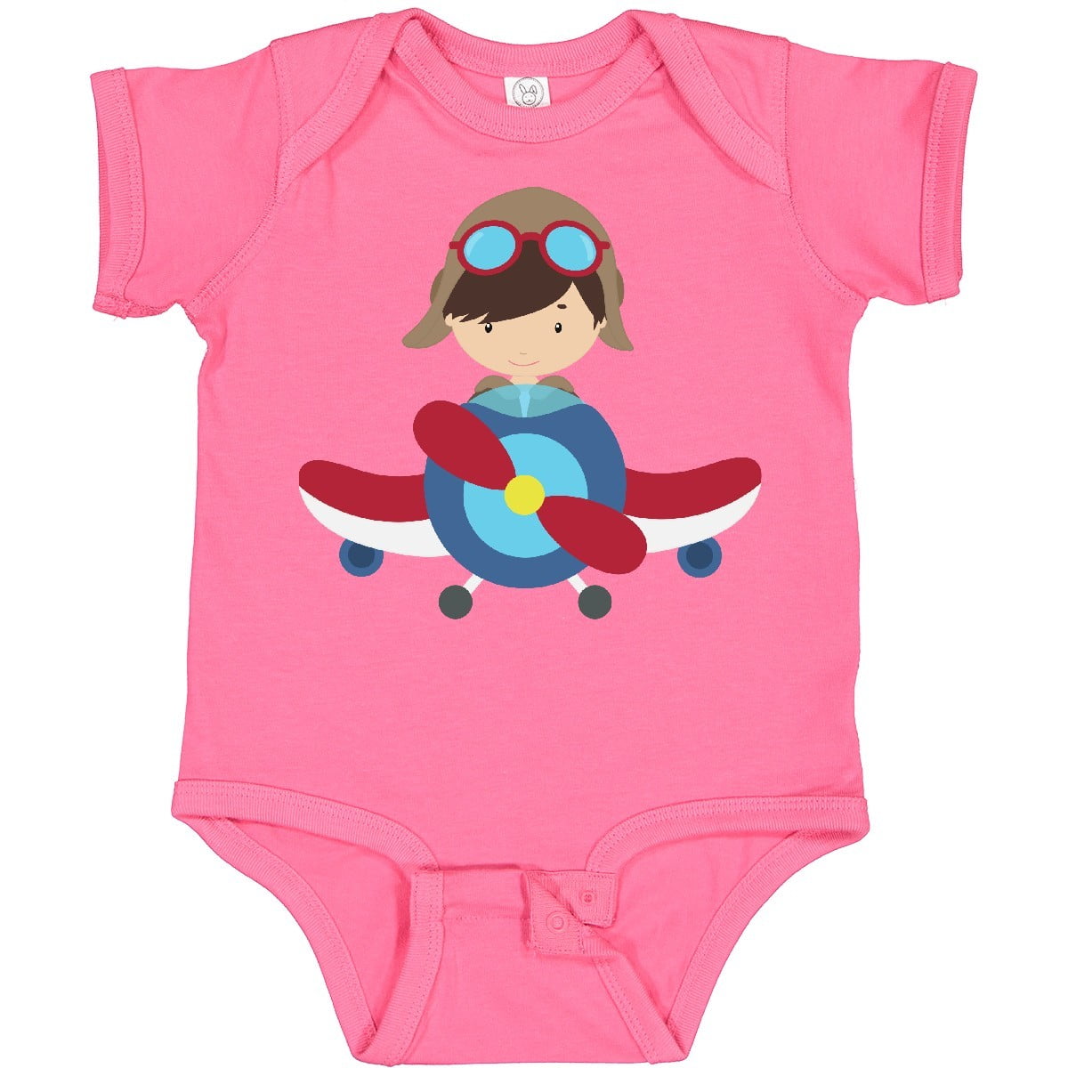Tiny Nest Pilot Boy, Airplane, Plane, Flying, Brown Hair Baby Bodysuit ...