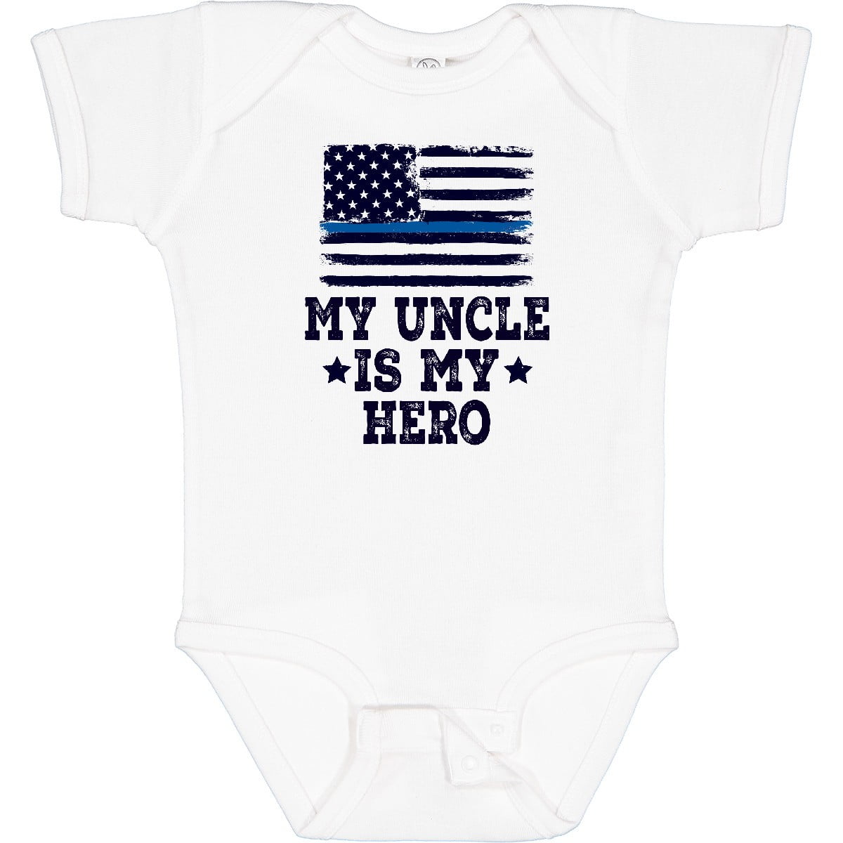 Tiny Nest Police Officer Uncle Is My Hero Baby Bodysuit Law Enforcement ...