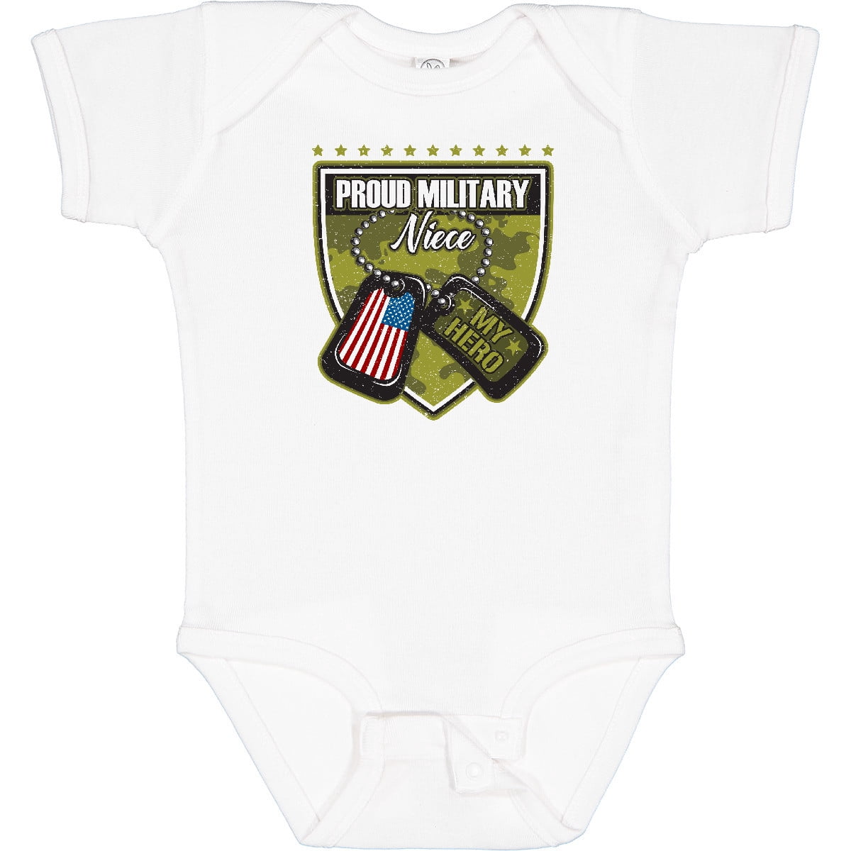 Tiny Nest Proud Military Niece Gift Infant Creeper America 4Th Of July ...