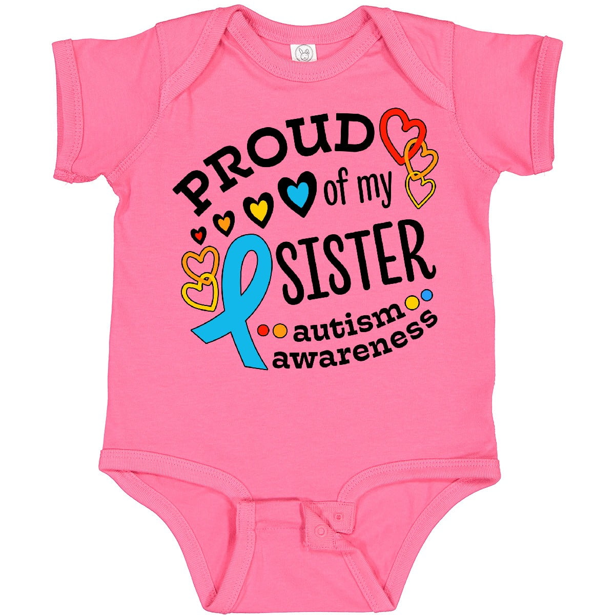 Tiny Nest Proud Of My Sister- Autism Awareness Baby Bodysuit Blue ...