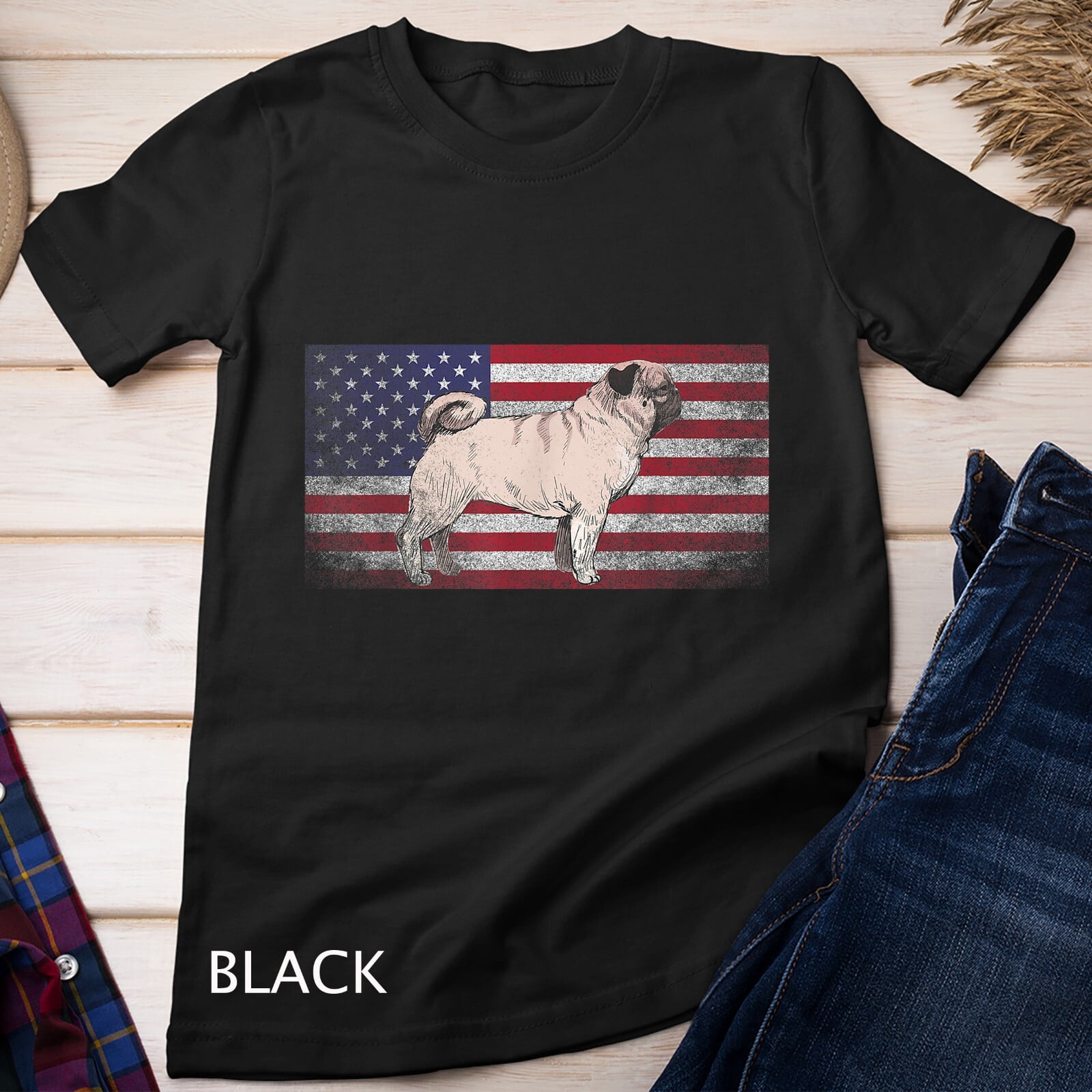 Tiny Nest Pug Dog Pet 4th of July American Flag America USA Patriotic ...