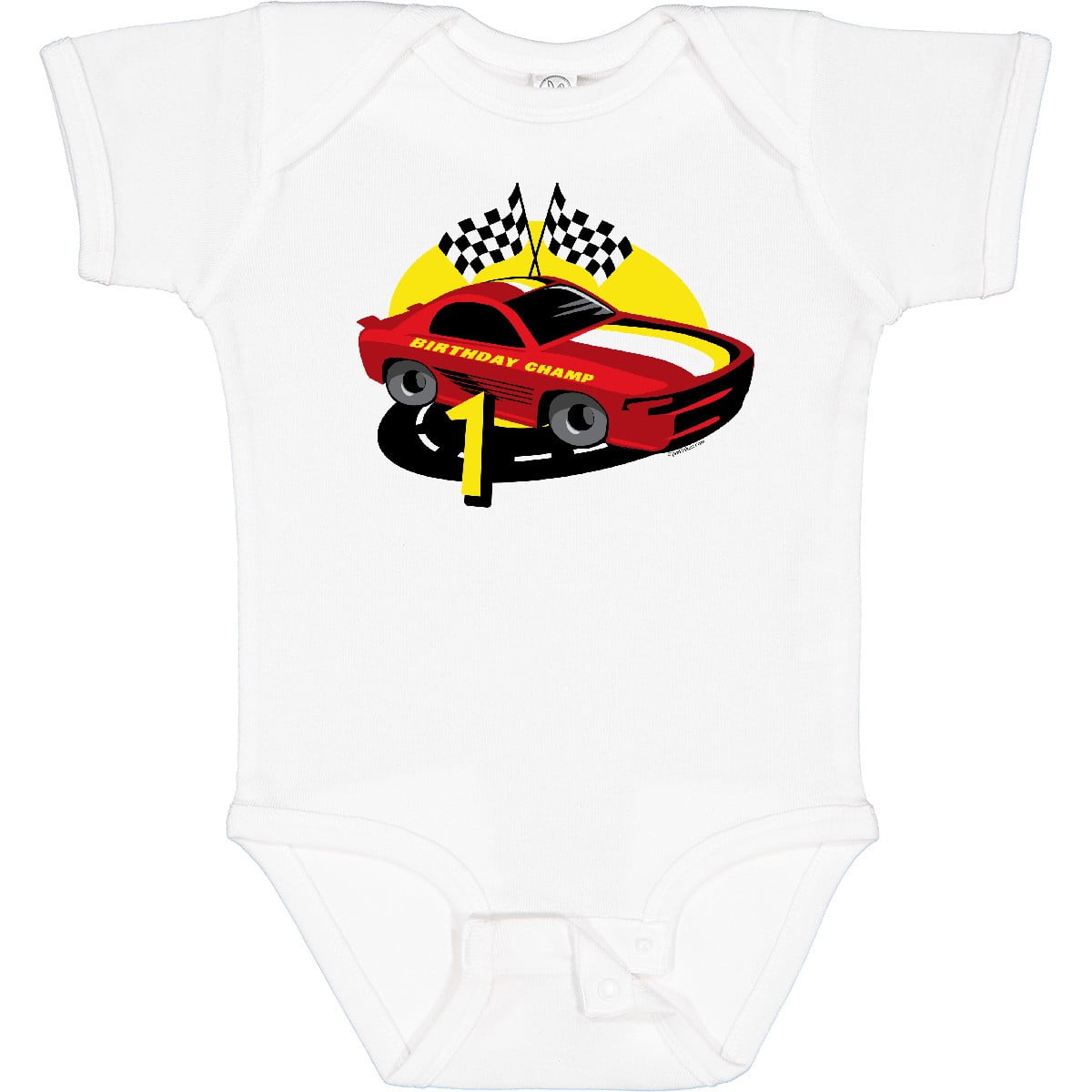 Tiny Nest Race Car 1St Birthday Baby Bodysuit Boys Speedway Pit Crew ...