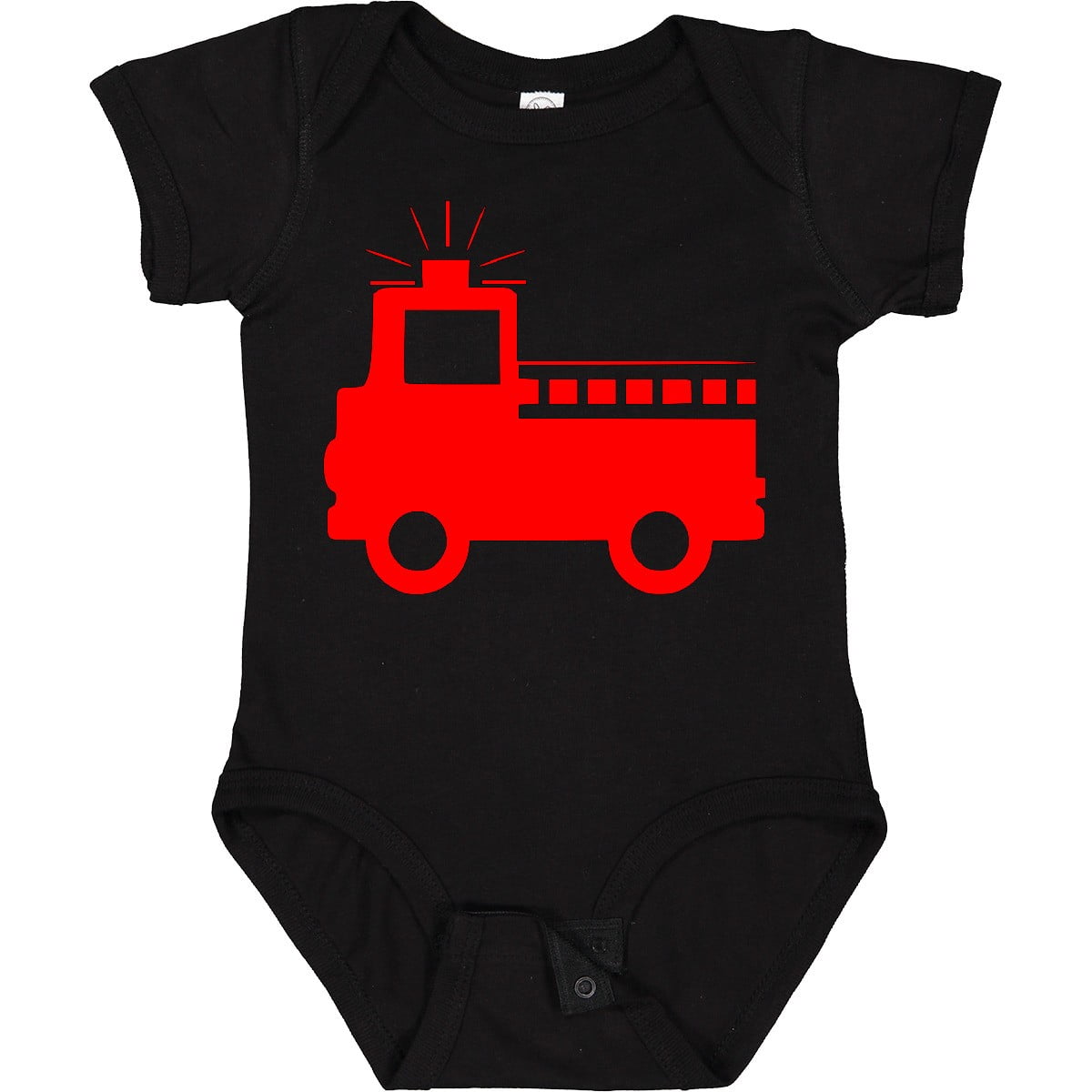 Tiny Nest Red Fire Engine Baby Bodysuit Boodlebug Fighter Ladder Siren Wheels, New Born, Baby ...