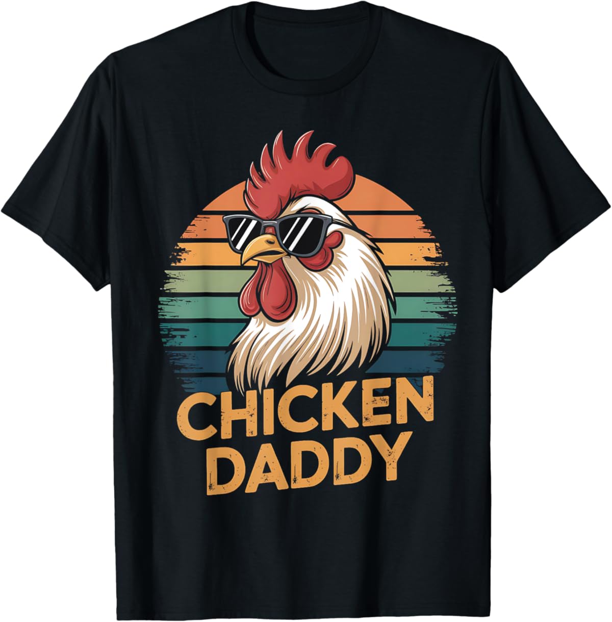 Tiny Nest Retro Chicken Daddy Vintage 70S Retro Farm Chicken Dad T ...