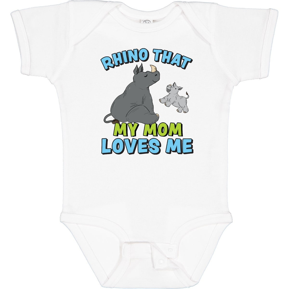 Tiny Nest Rhino That My Mom Loves Me With Cute Rhinos Baby Bodysuit ...