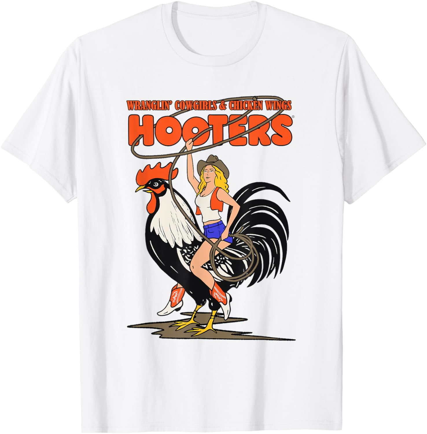 Tiny Nest Ripple Junction x Hooters Wranglin' Cowgirl Riding Rooster T ...