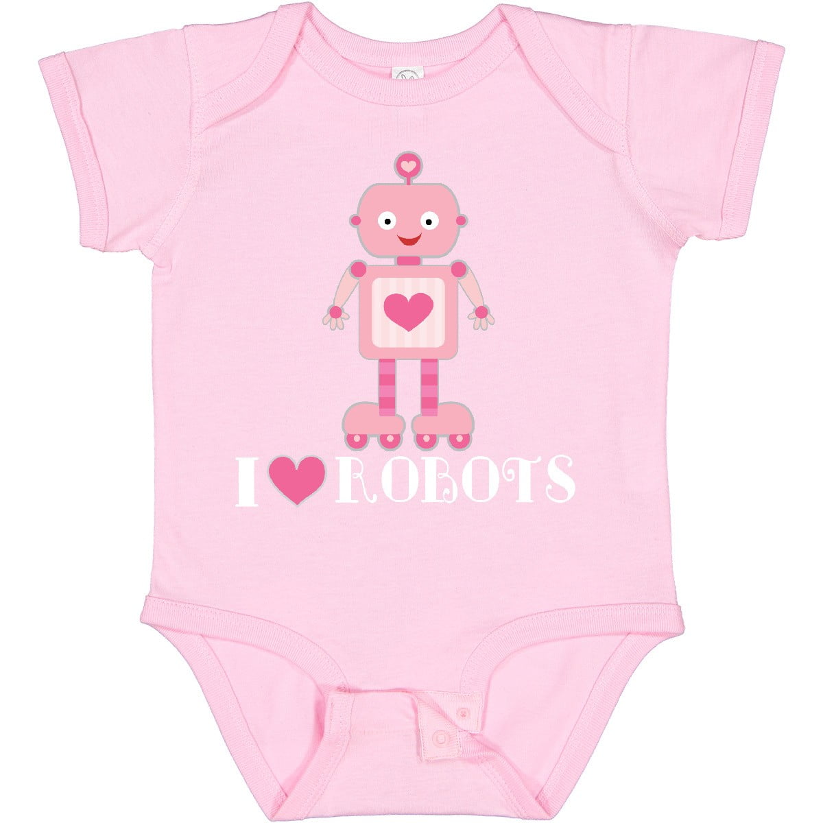 Tiny Nest Robotics I Love Robots Girls Baby Bodysuit Heart Childs One ...