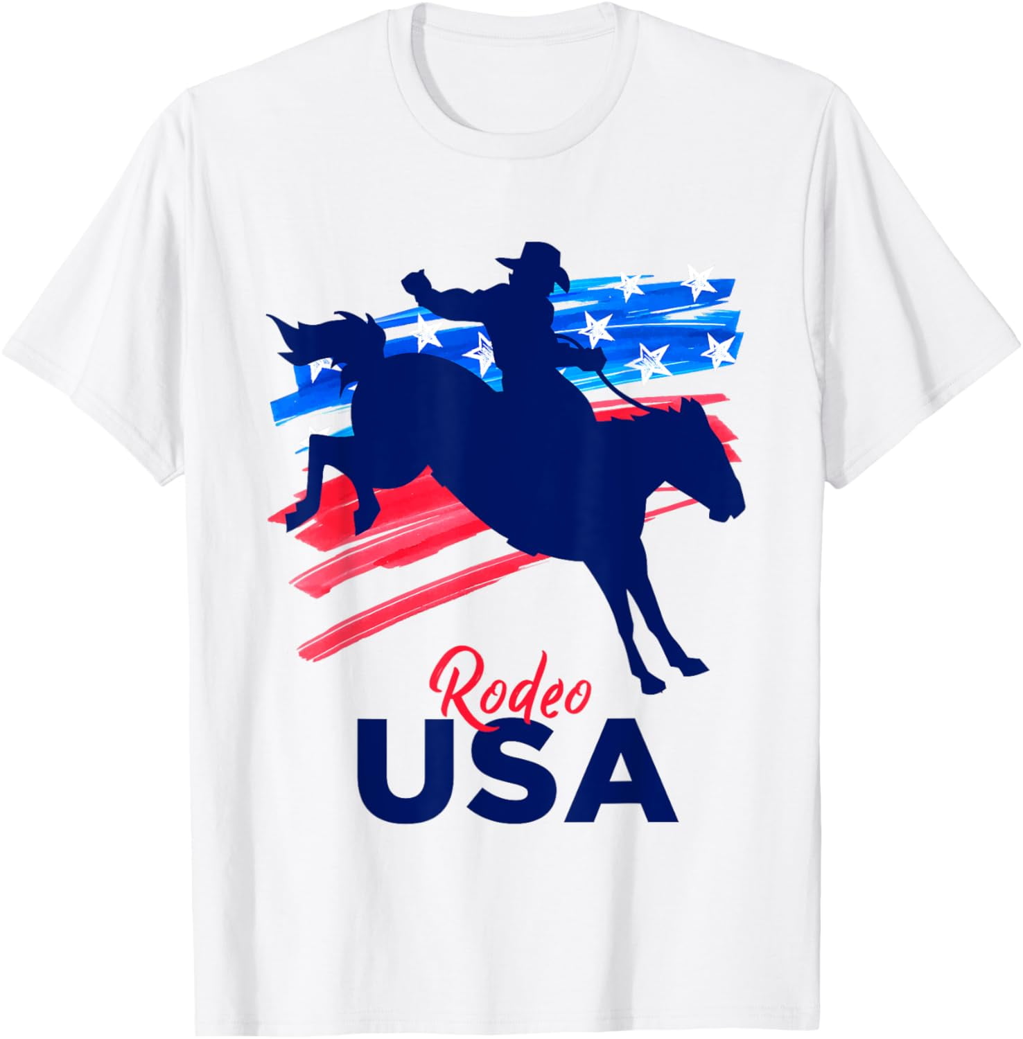 Tiny Nest Rodeo Support the Team Rodeo Wrangler Rider Horse USA Flag T ...