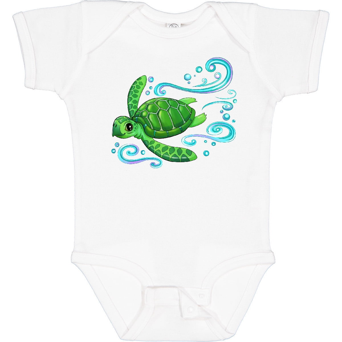 Tiny Nest Sea Turtle Swimming Baby Bodysuit Turtles Green Cute Love ...