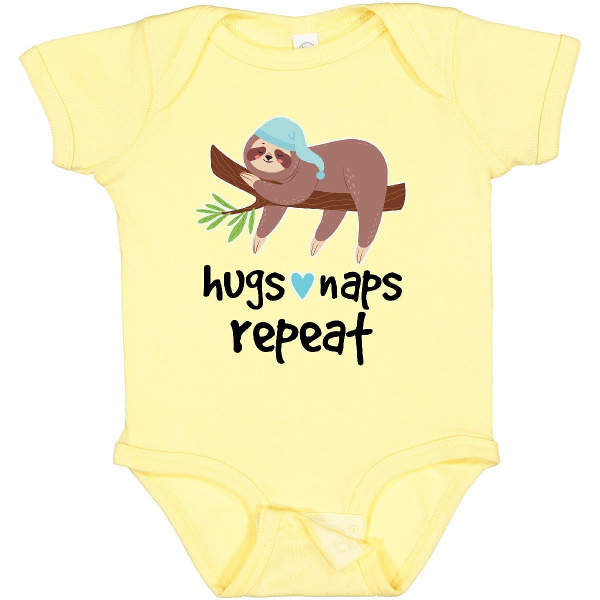 Tiny Nest Sloth Hugs Naps Repeat Baby Bodysuit New Grandson Son Childs ...