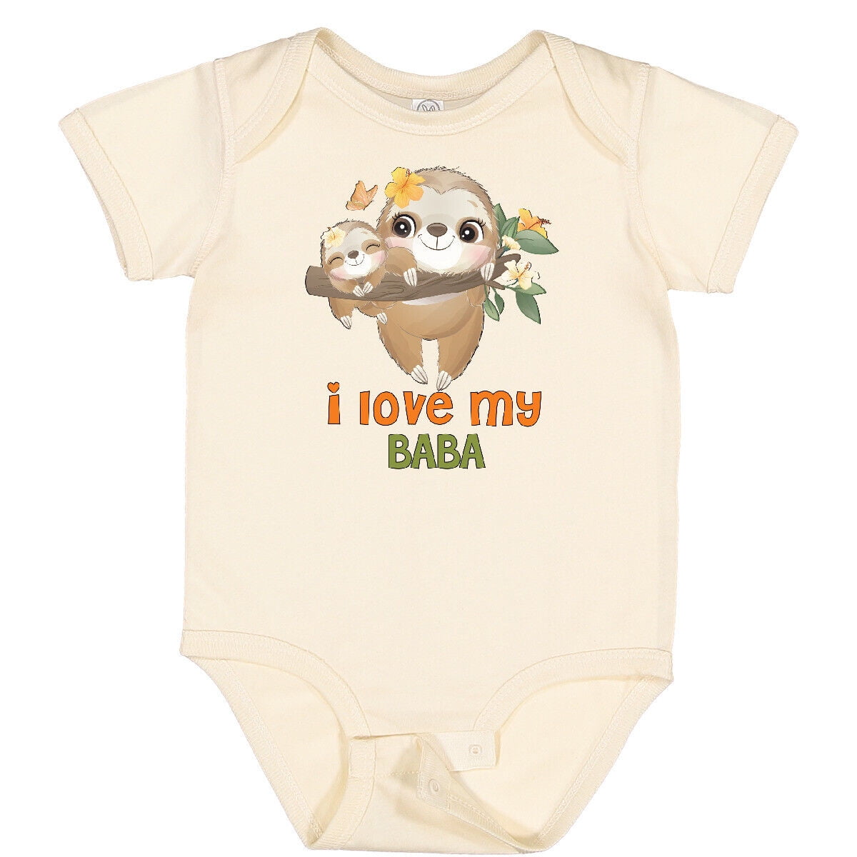 Tiny Nest Sloth I Love My Baba Baby Bodysuit Grandchild Grandma ...