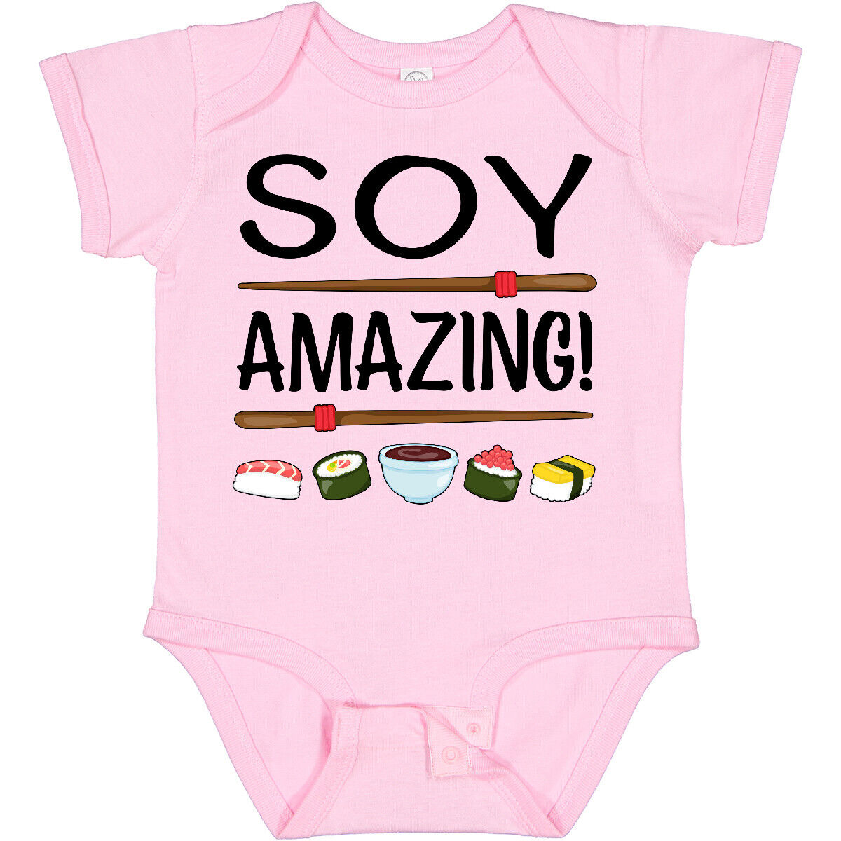 Tiny Nest Soy Amazing- Fun With Sushi Baby Bodysuit Food Dip Chops ...