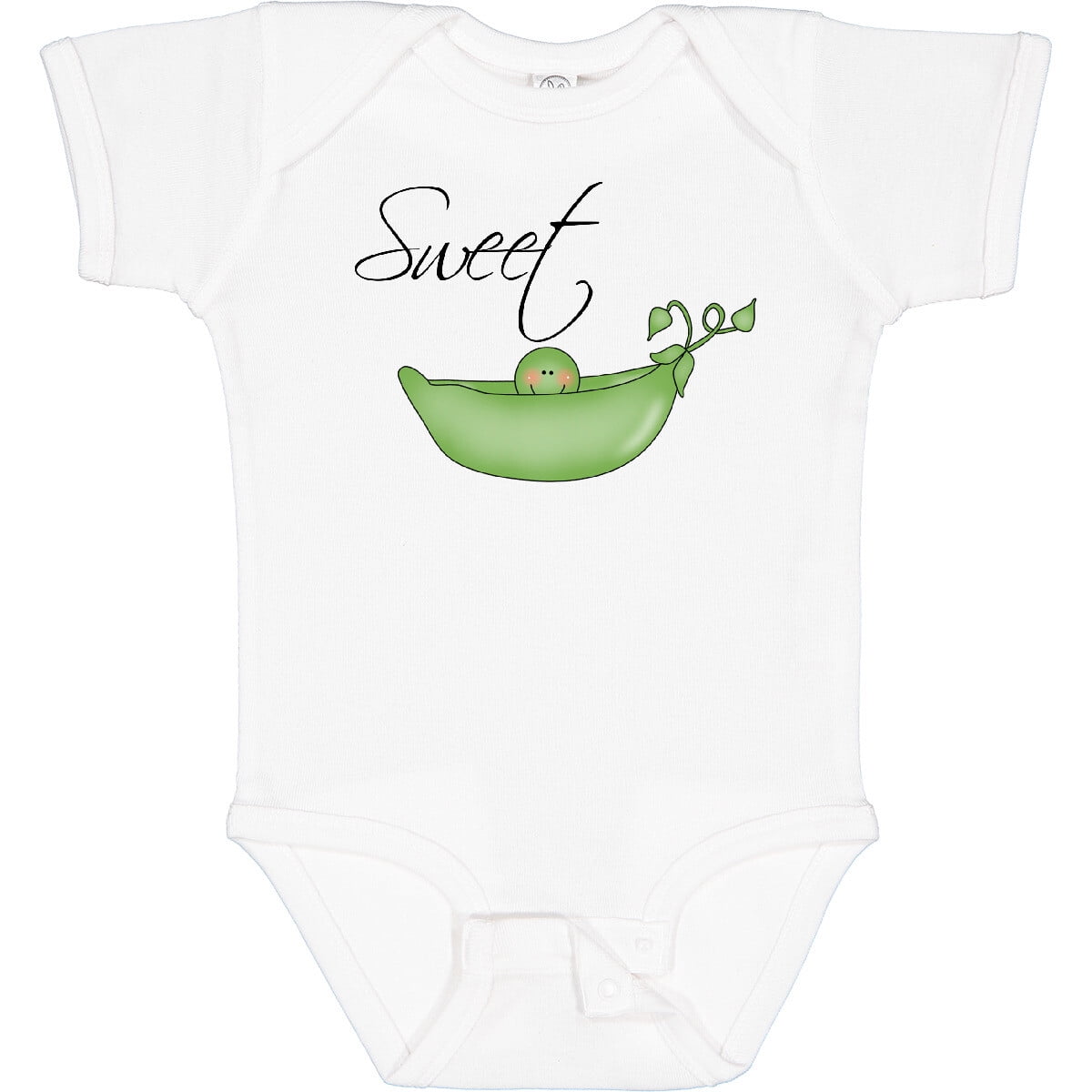 Tiny Nest Sweet Pea Baby Bodysuit Shower Pods Cursive Vine Script Cute ...