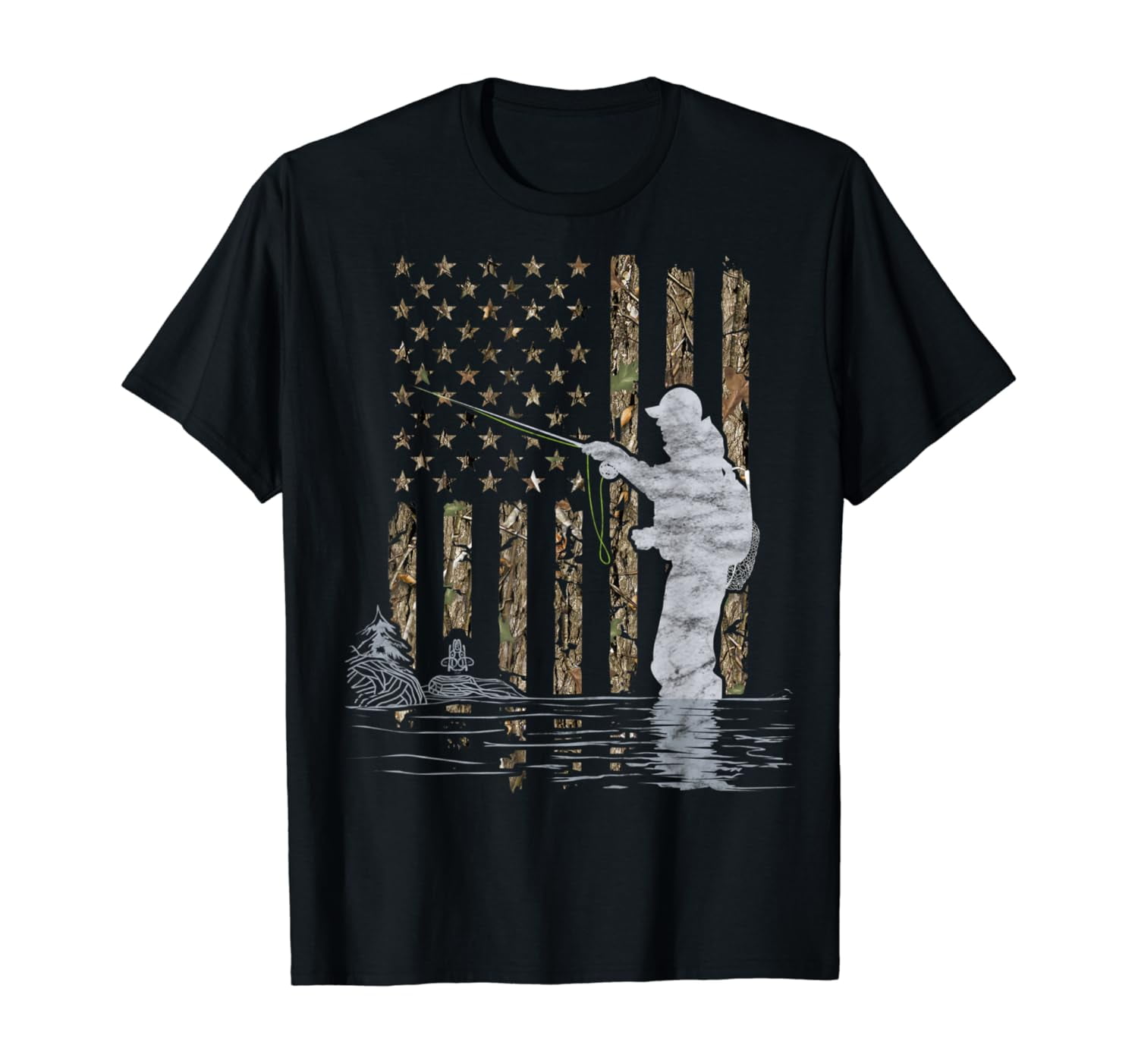 Tiny Nest Trout Fly Fishing Tying Lover American Flag Camo - Walmart.com