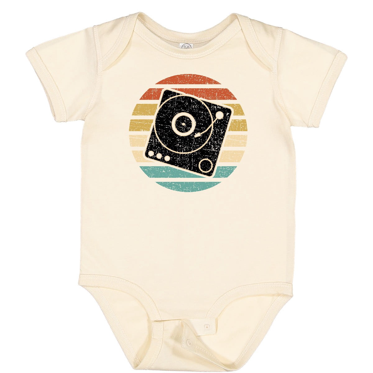 Tiny Nest Turn Table Record Player Retro Baby Bodysuit Dj Disc One ...