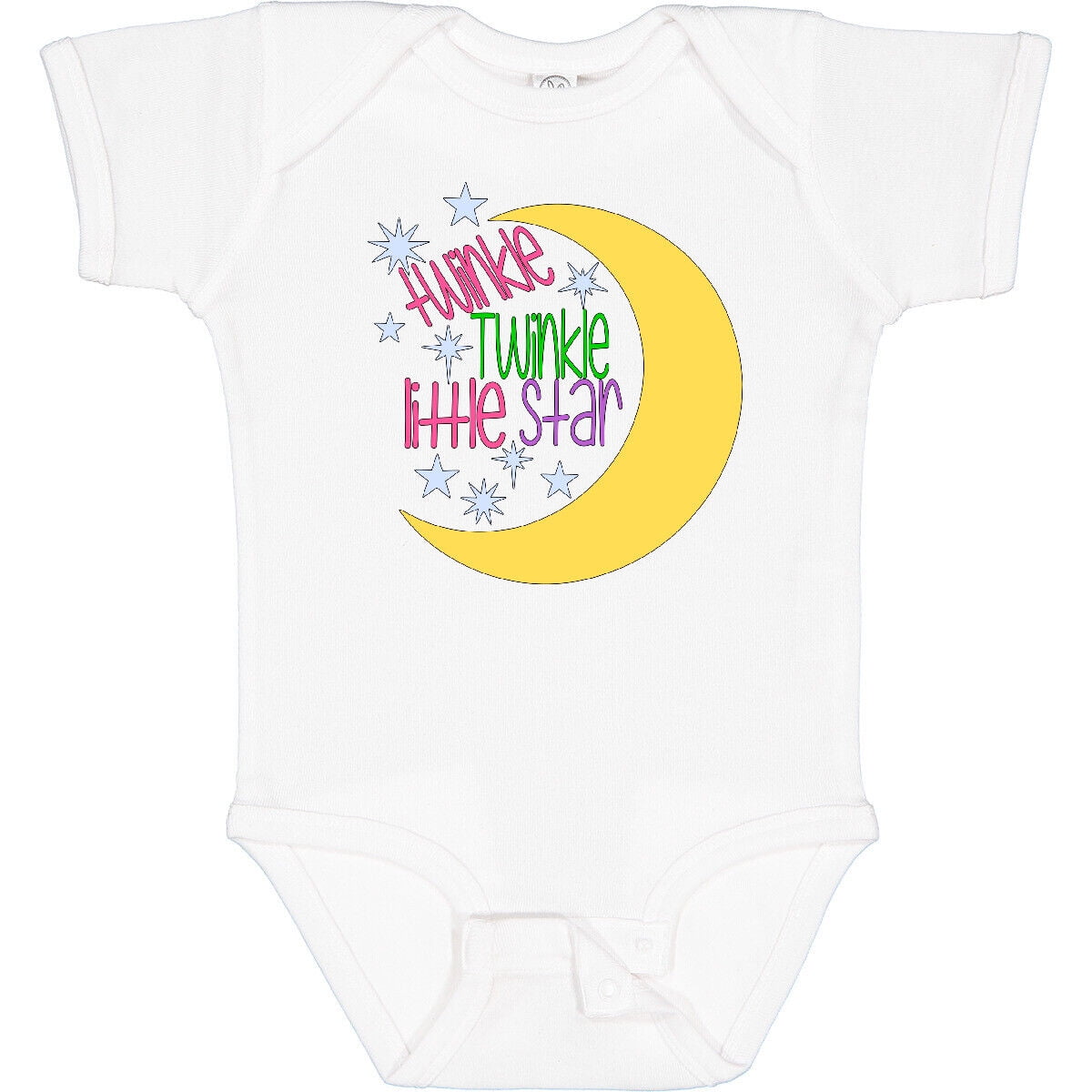 Tiny Nest Twinkle Twinkle Little Star With Yellow Moon Baby Bodysuit Boodlebug, New Born, Baby ...