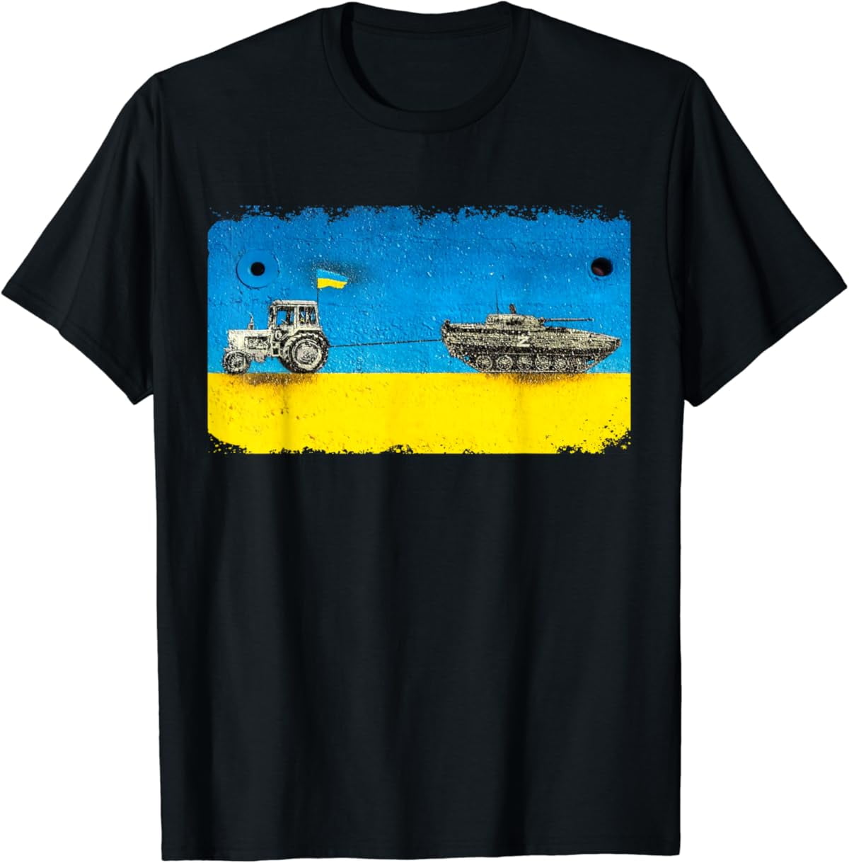 Tiny Nest Ukrainian Farmer Pulling Tank With Tractor T-Shirt, Gift For ...