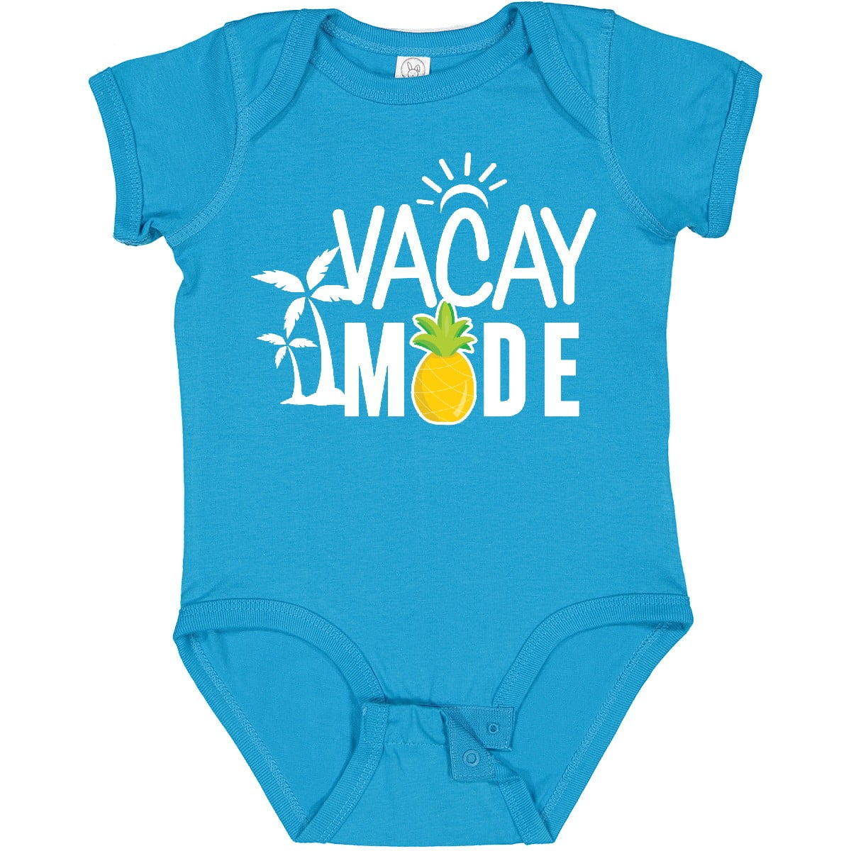 Tiny Nest Vacay Mode With Palm Trees Sun And Pineapple Baby Bodysuit ...