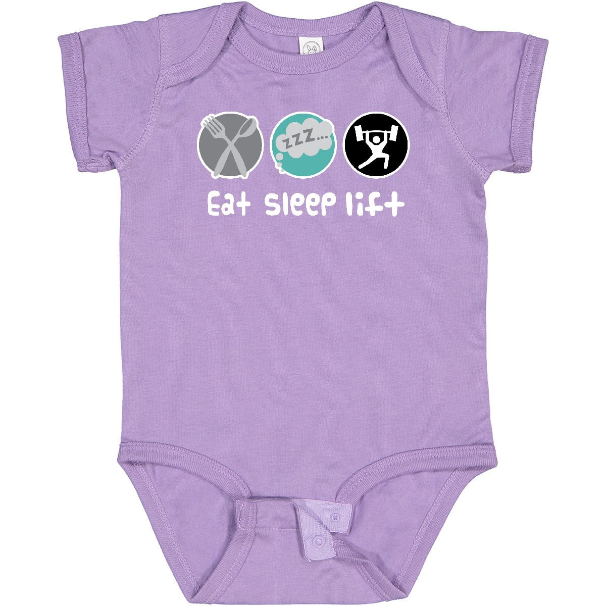 Tiny Nest Weightlifting Eat Sleep Lift Sports Baby Bodysuit Lifter ...