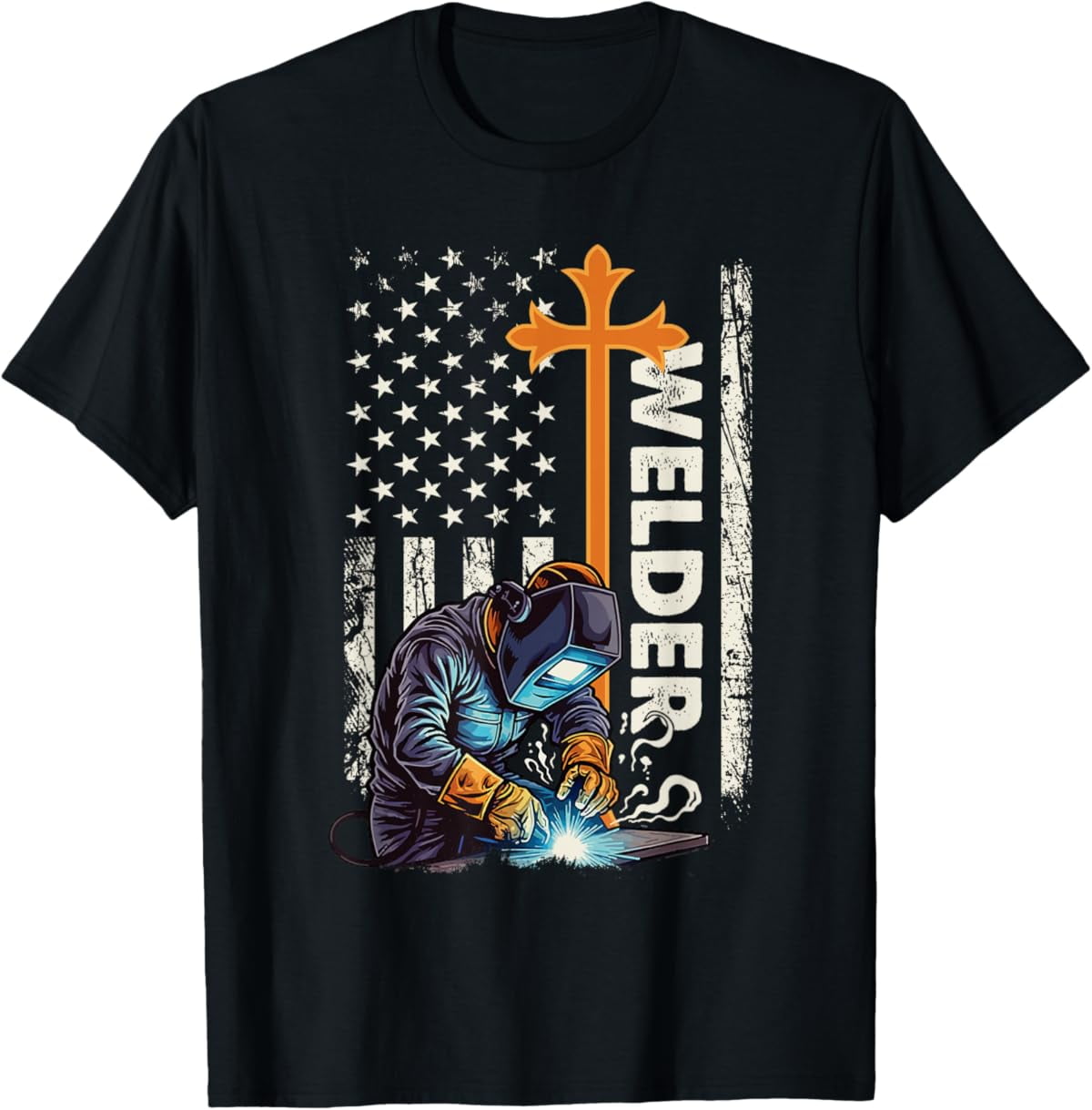 Tiny Nest Welder - Patriotic Us Flag Weld Welding Ironworker T-Shirt ...