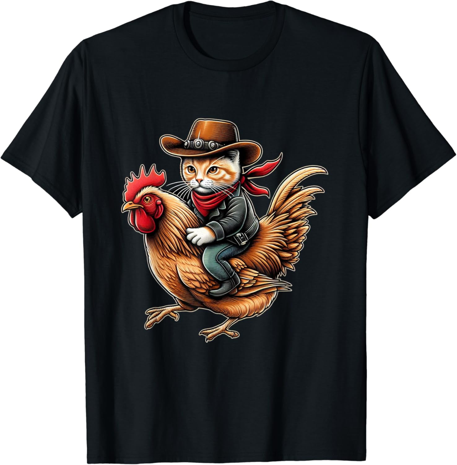 Tiny Nest Wrangler Cat Riding Chicken Design - Walmart.com