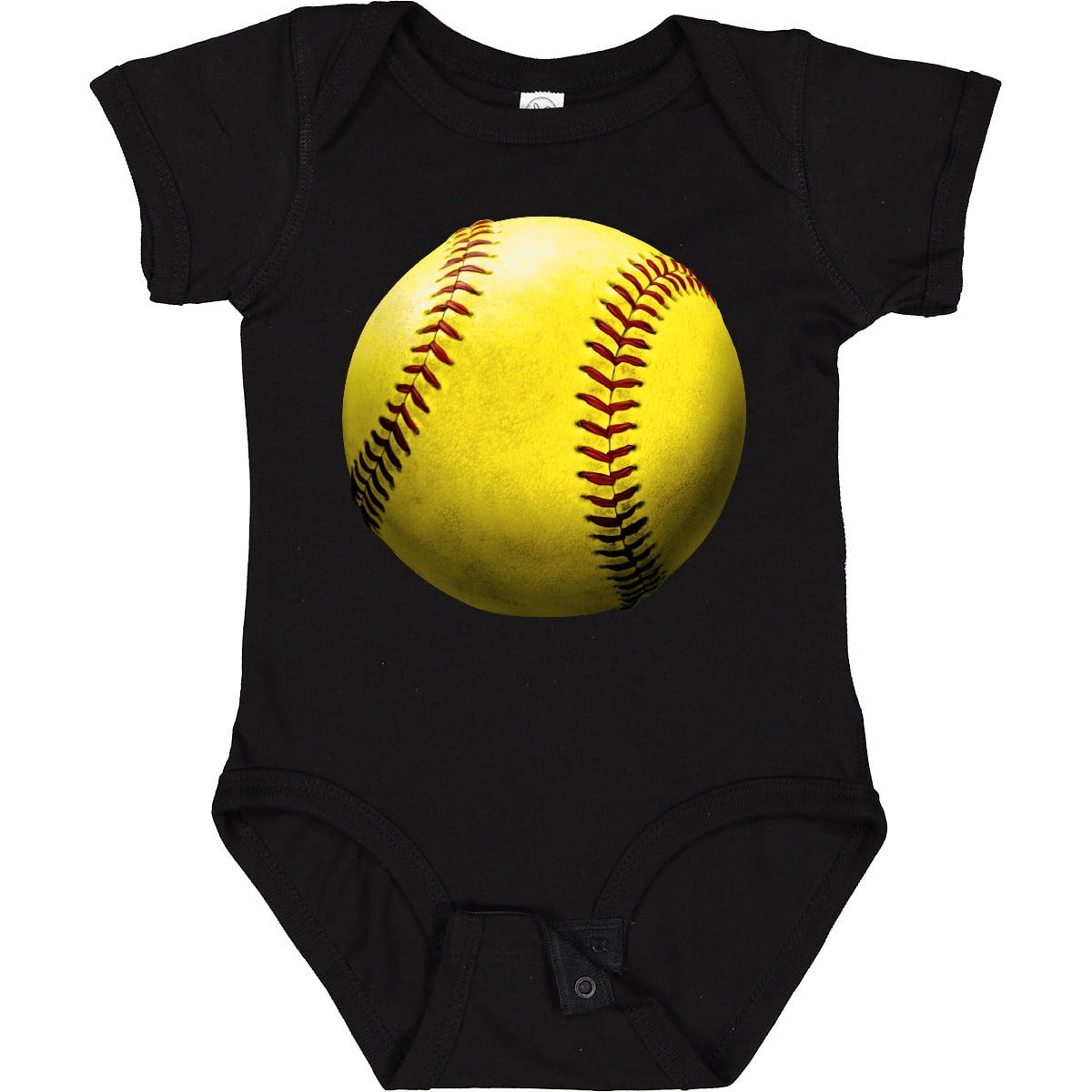 Tiny Nest Yellow Softball Baby Bodysuit Sports Game Girls One-Piece ...