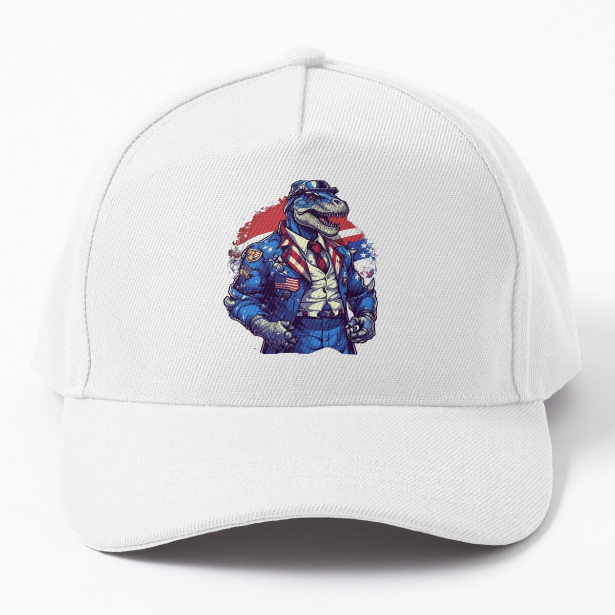 Jahat 4Th Of July Ripped T-Rex Us Flag Cap Baseball Cap, Hats For Men ...